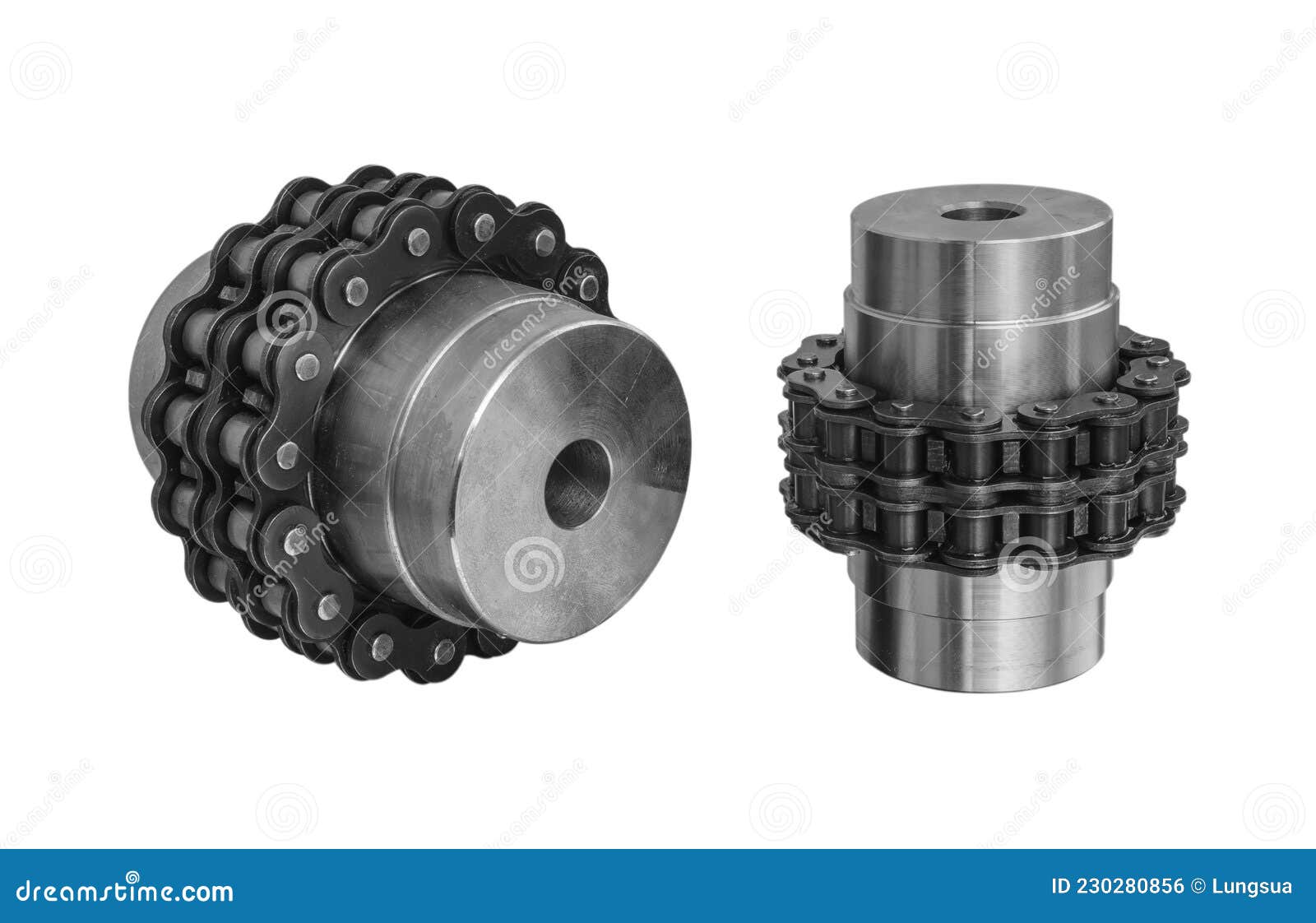 Driving Chain Sprockets and Roller Chain Stock Photo - Image of heavy ...