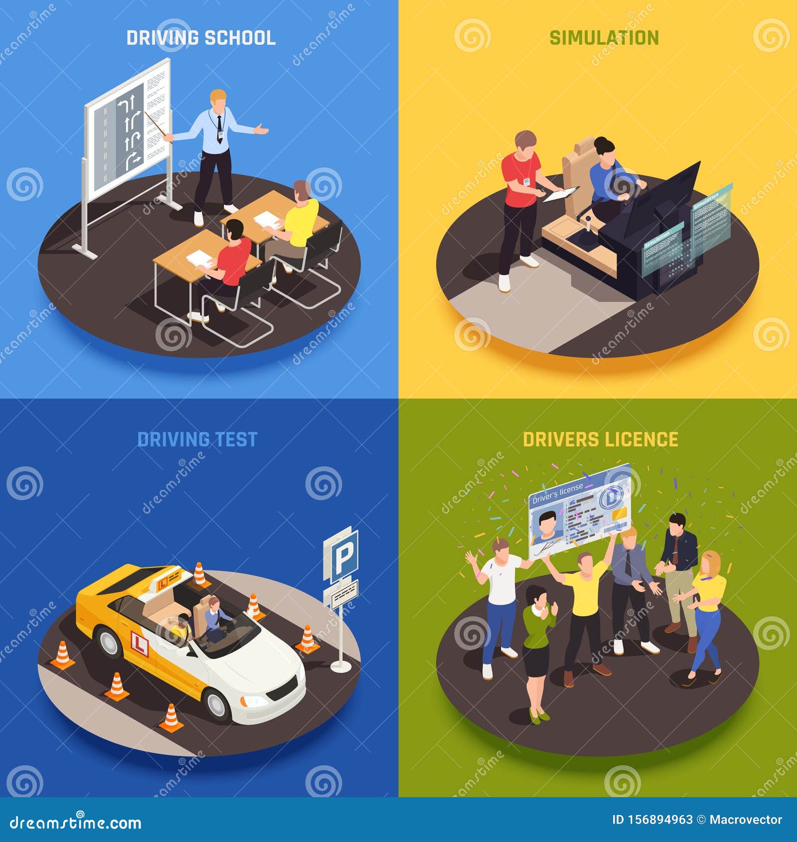 Driving Course Design Concept Stock Vector - Illustration of learn ...