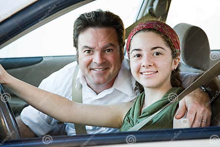 Driving with Dad stock image. Image of instructor, license - 7931767