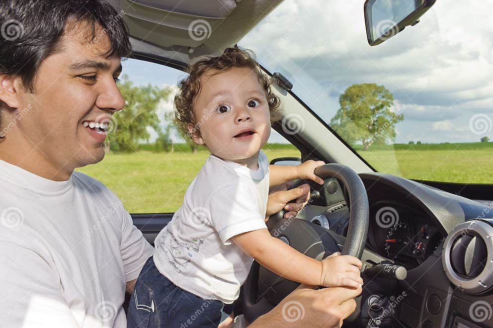 Driving dad s car stock photo. Image of drive, family - 12816598