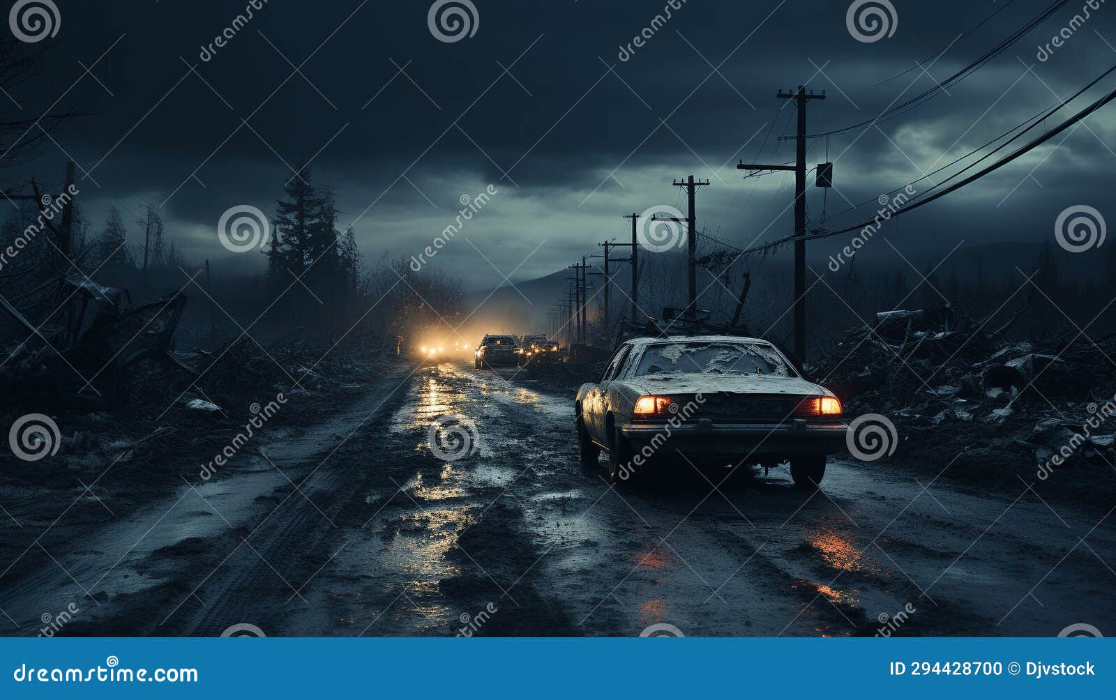 Driving through the Dark Winter Night, Danger Lurks in Nature Generated ...