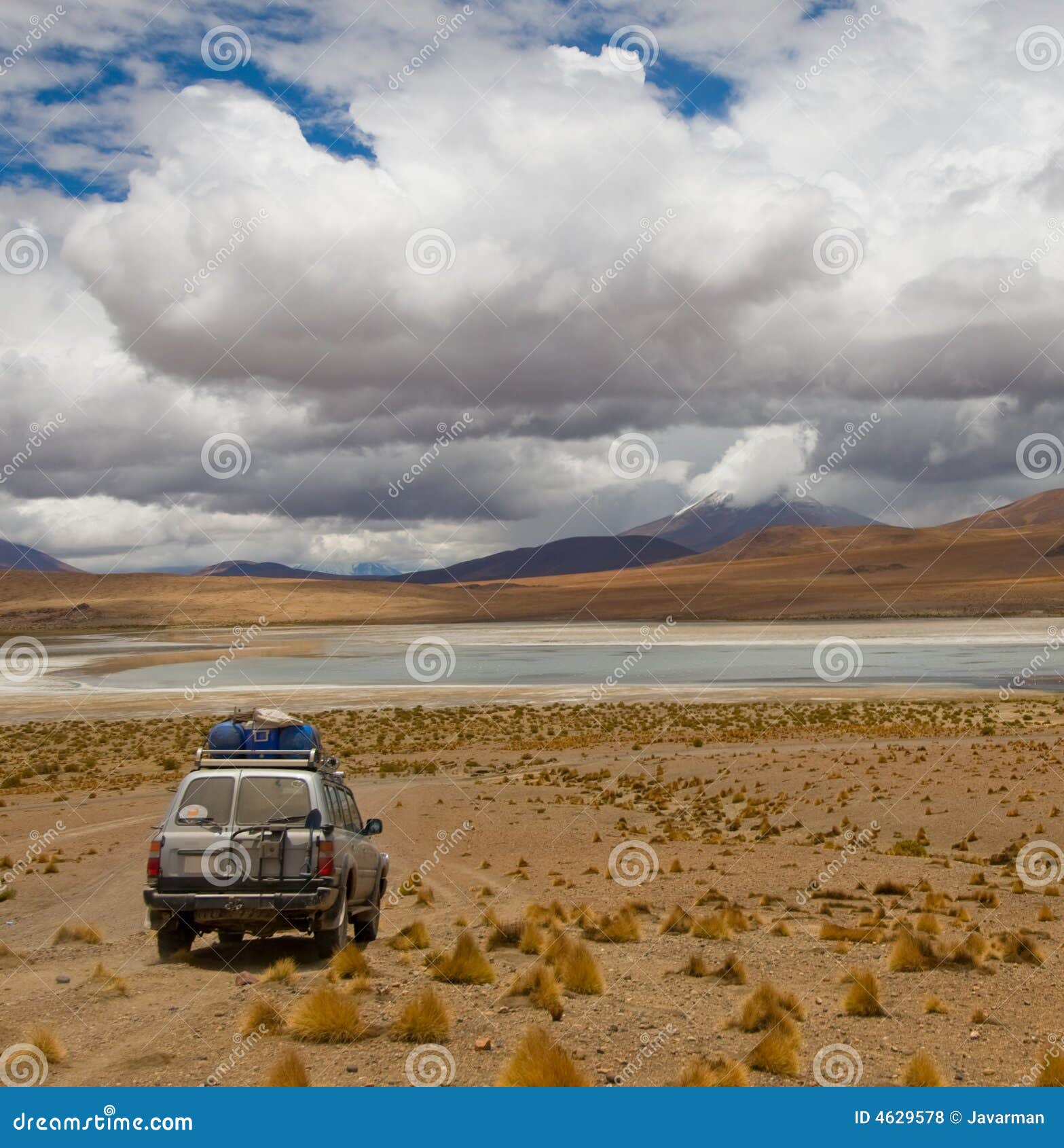 4x4 Driving Through Desert With Cinematic At Sunset. Desert Road Trip ...