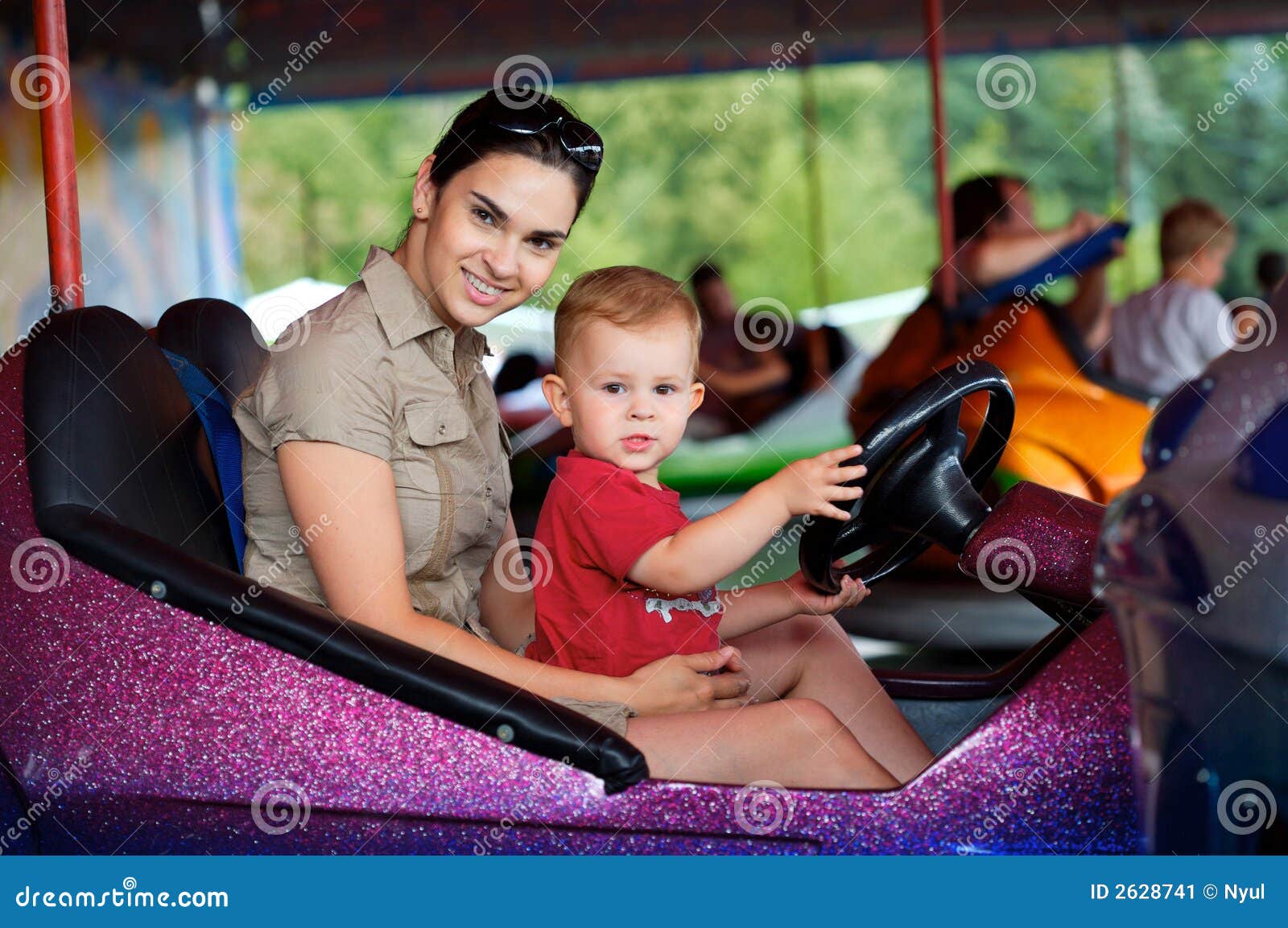 Driving Dodgem stock image. Image of playground, babies - 2628741