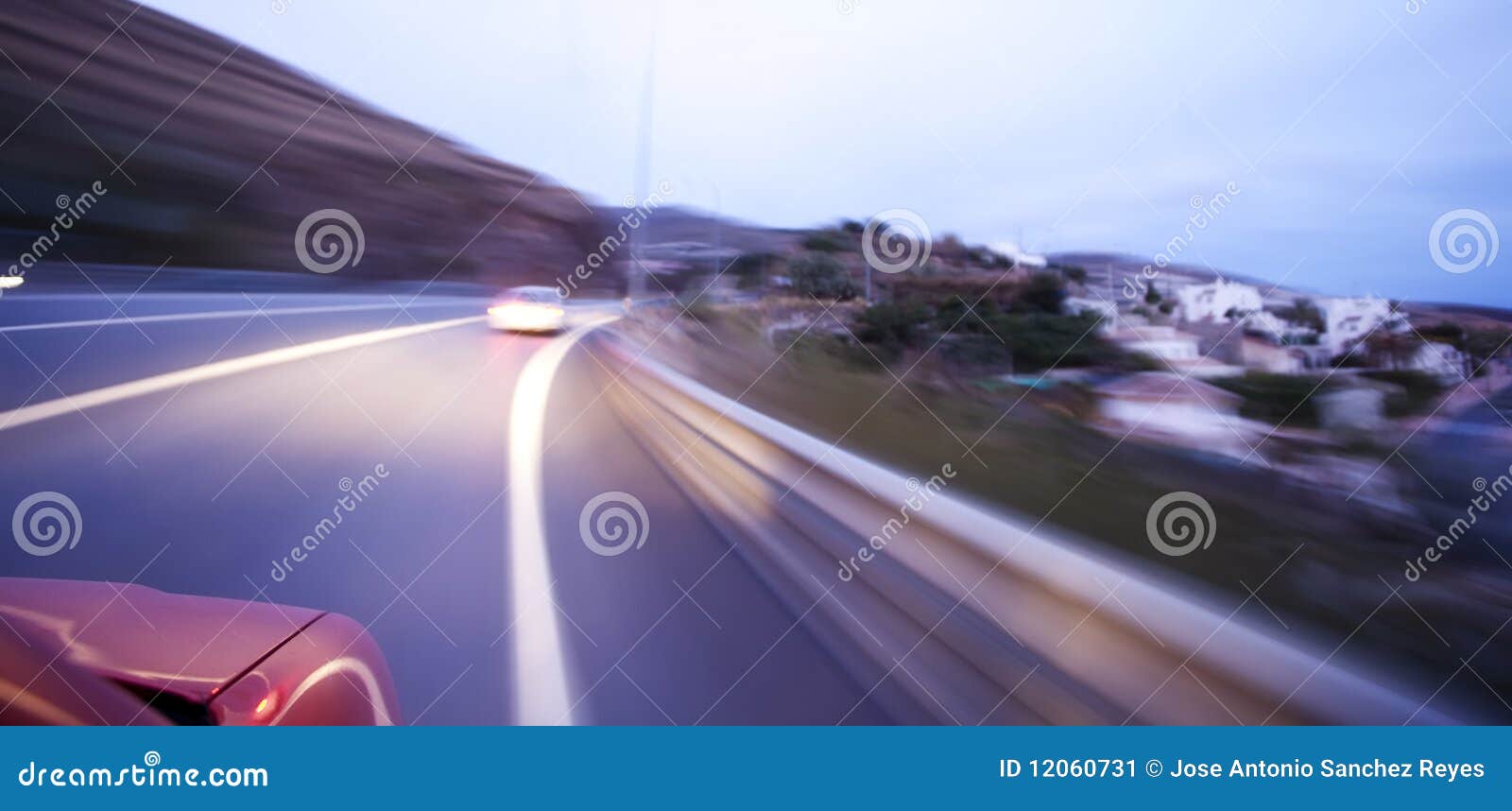 Driving at dusk stock image. Image of night, speed, auto - 12060731