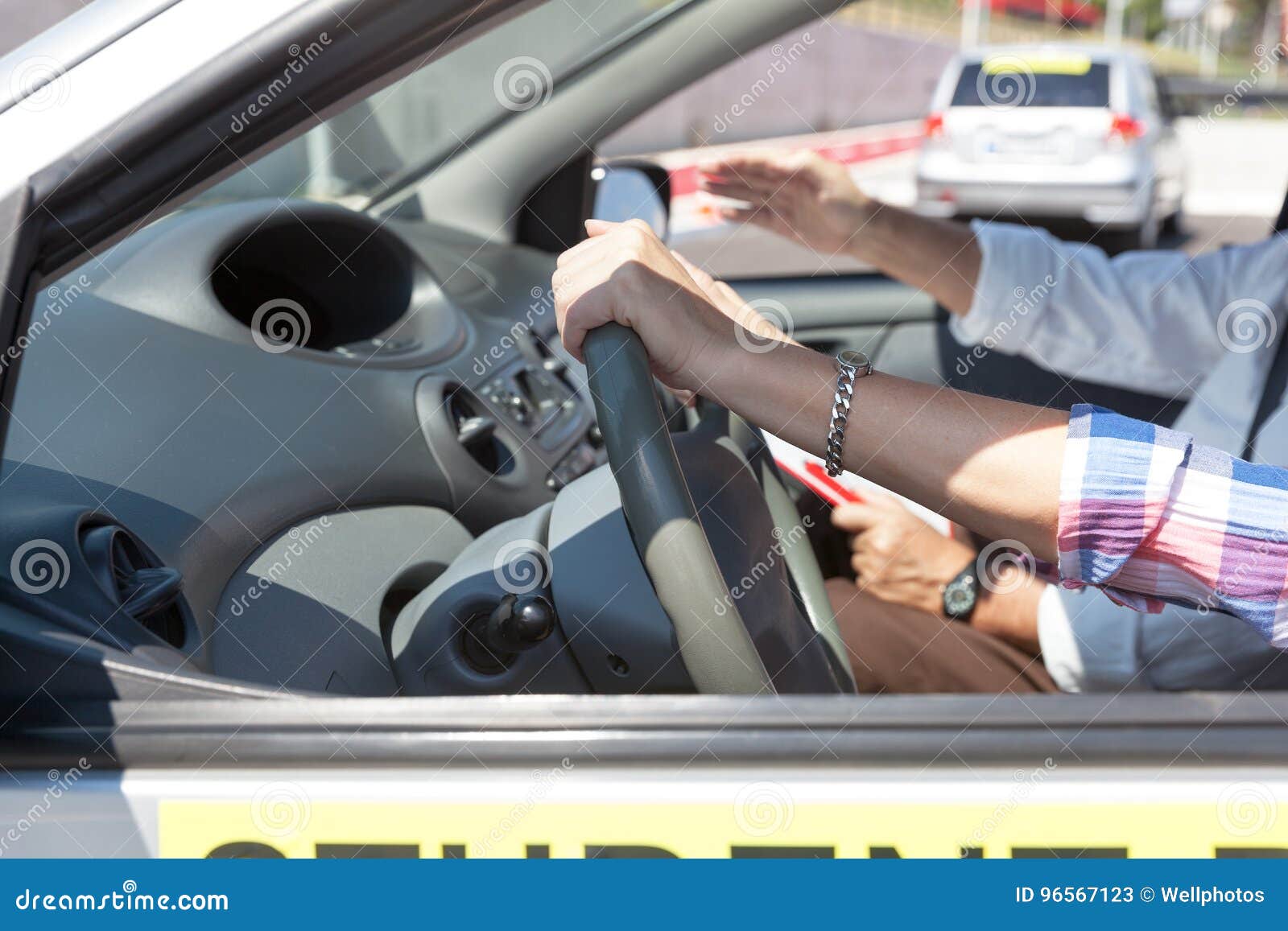 Driving Education. Student Driver. Stock Image - Image of road ...