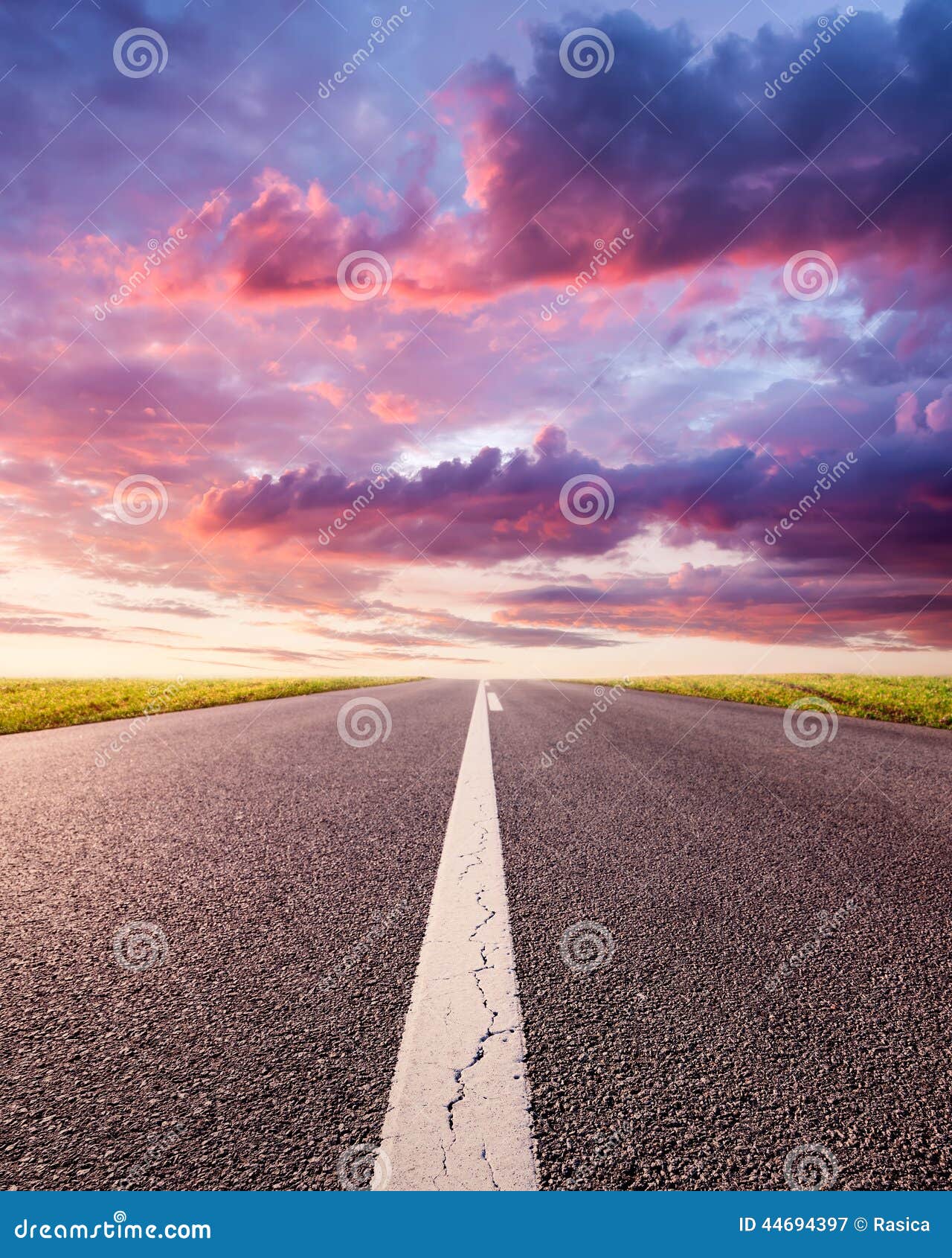 Driving on an Empty Asphalt Road at Sunset Stock Image - Image of ...