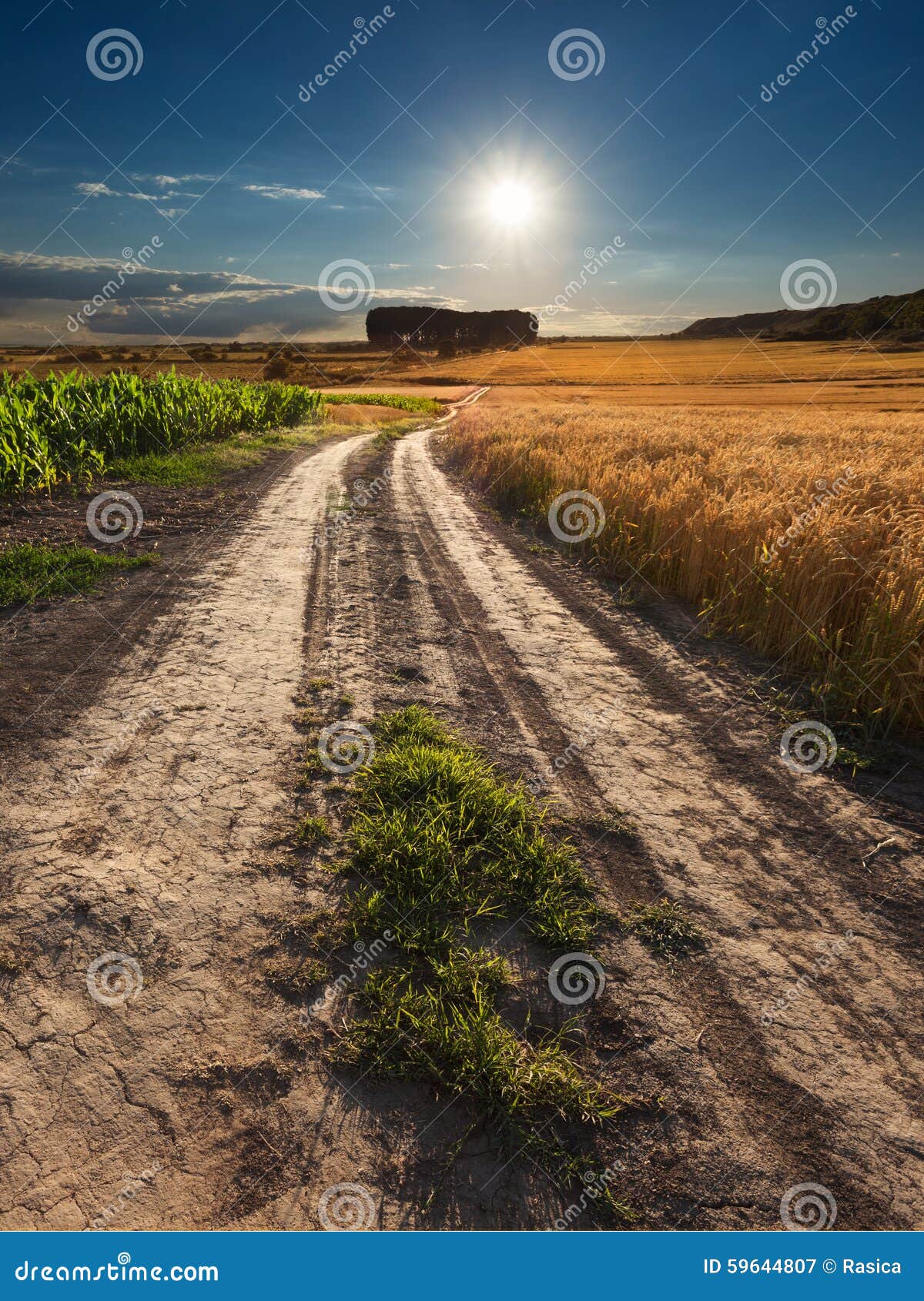 Driving on an Empty Dirt Road at Sunset Stock Image - Image of cloud ...