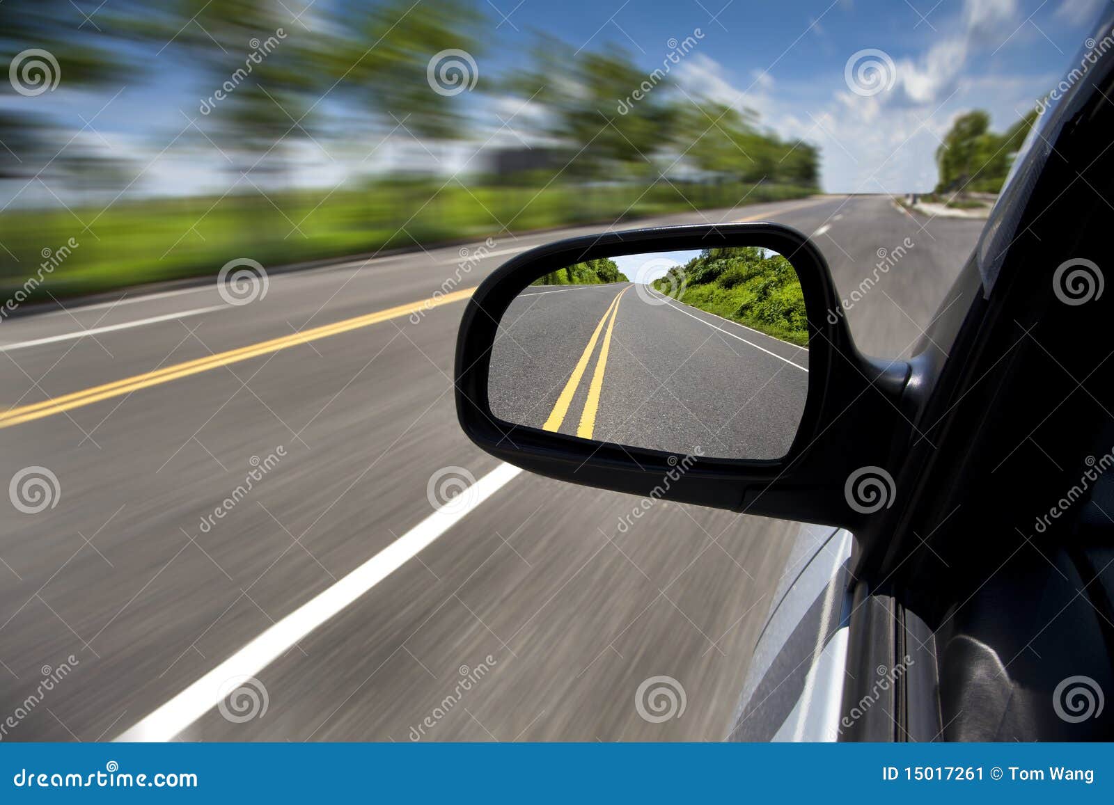 Driving Through The Empty Road Stock Image - Image of background ...