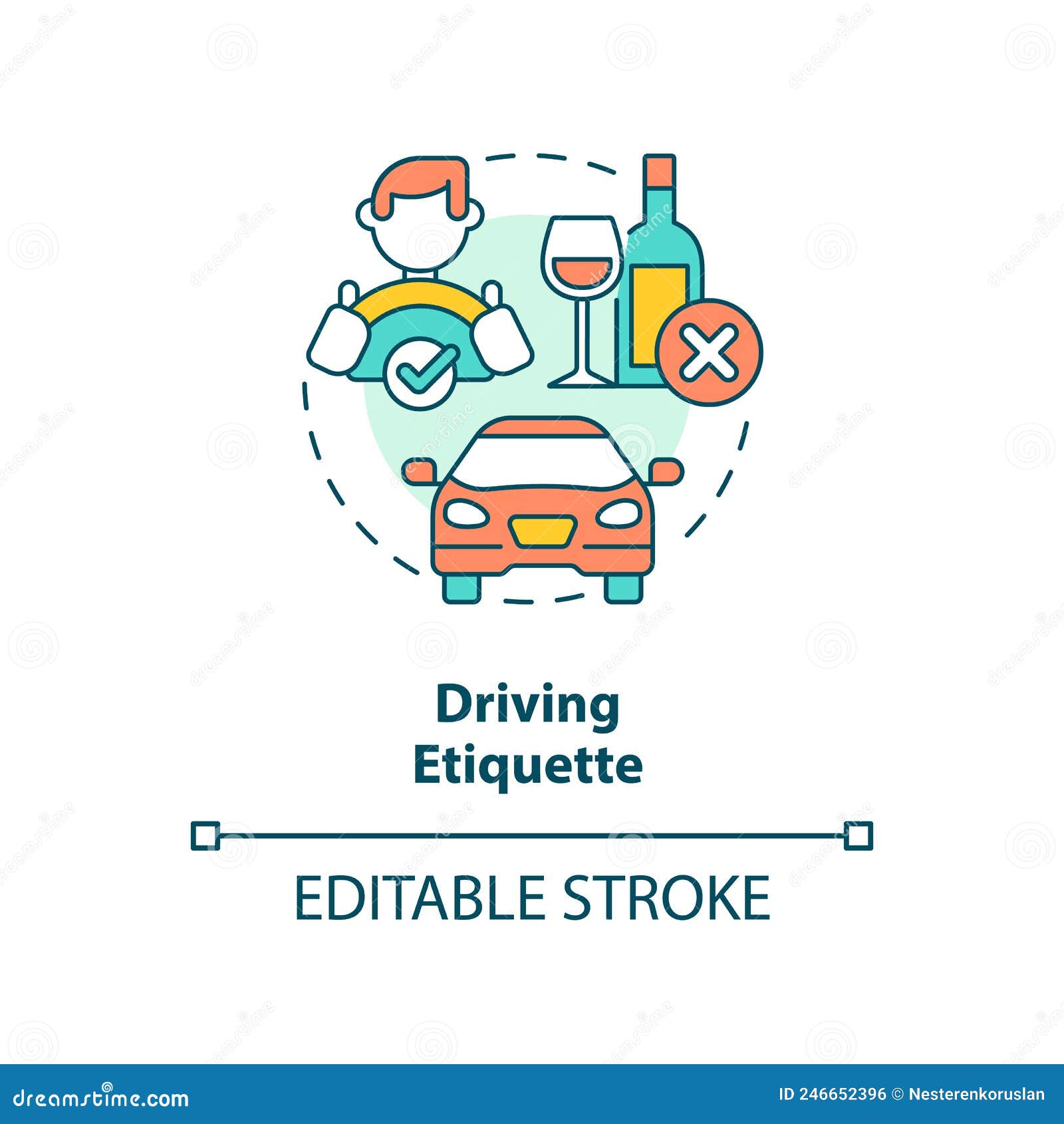 Driving Etiquette Concept Icon Stock Vector - Illustration of logo ...