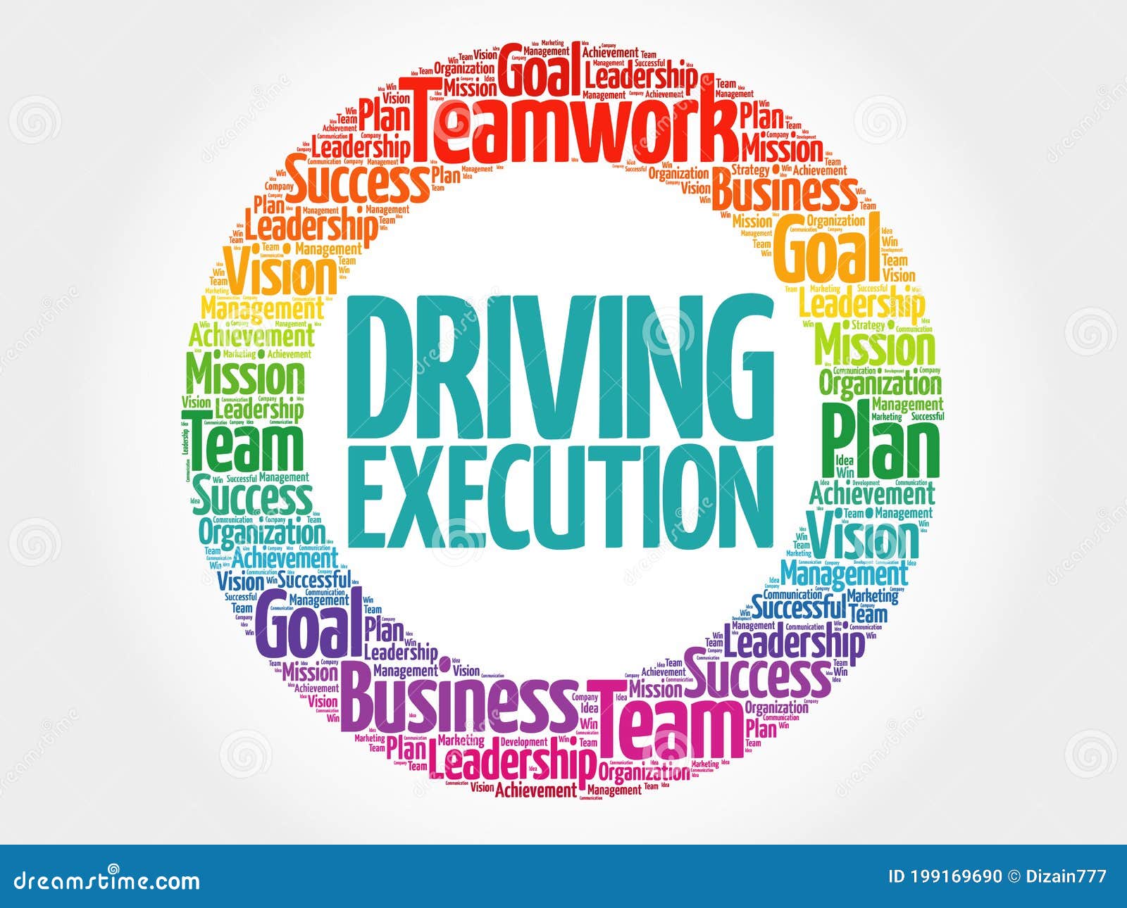 Driving Execution Circle Stamp Word Cloud Stock Illustration ...