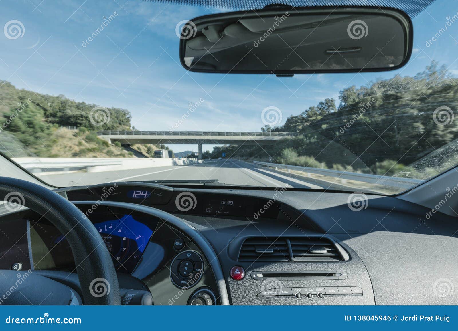 Driving a Car in a Highway Indoor Cockpit View Stock Photo - Image of ...
