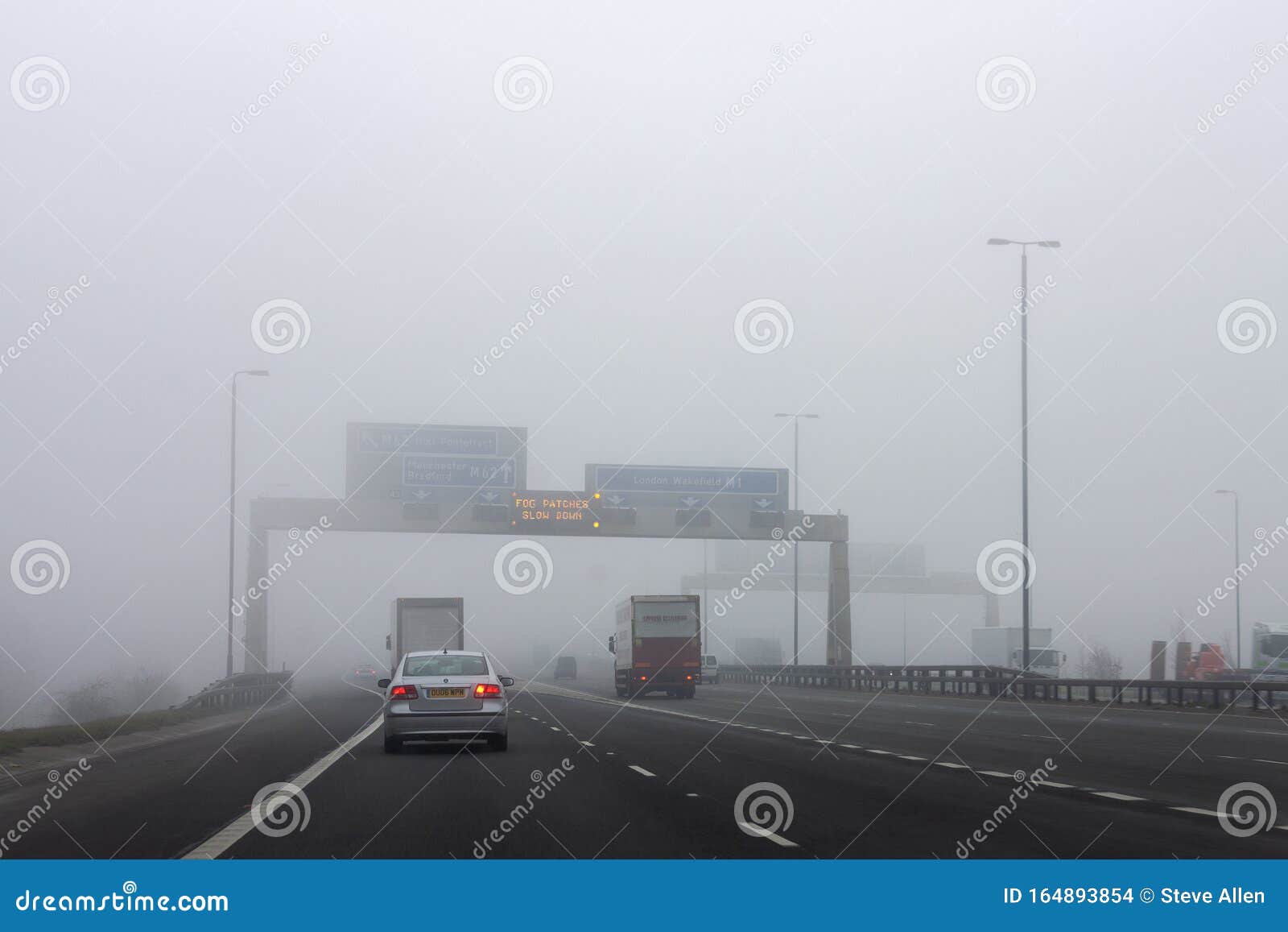 Driving in Fog on a British Motorway Editorial Stock Image - Image of ...