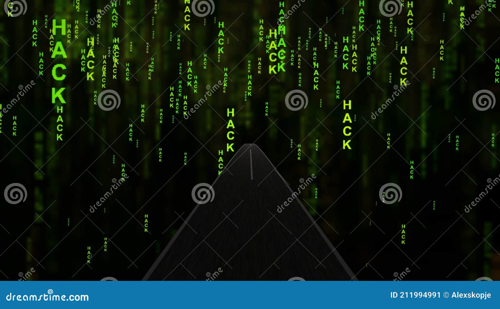 Driving into the Hacking World 3d Illustration Stock Illustration ...