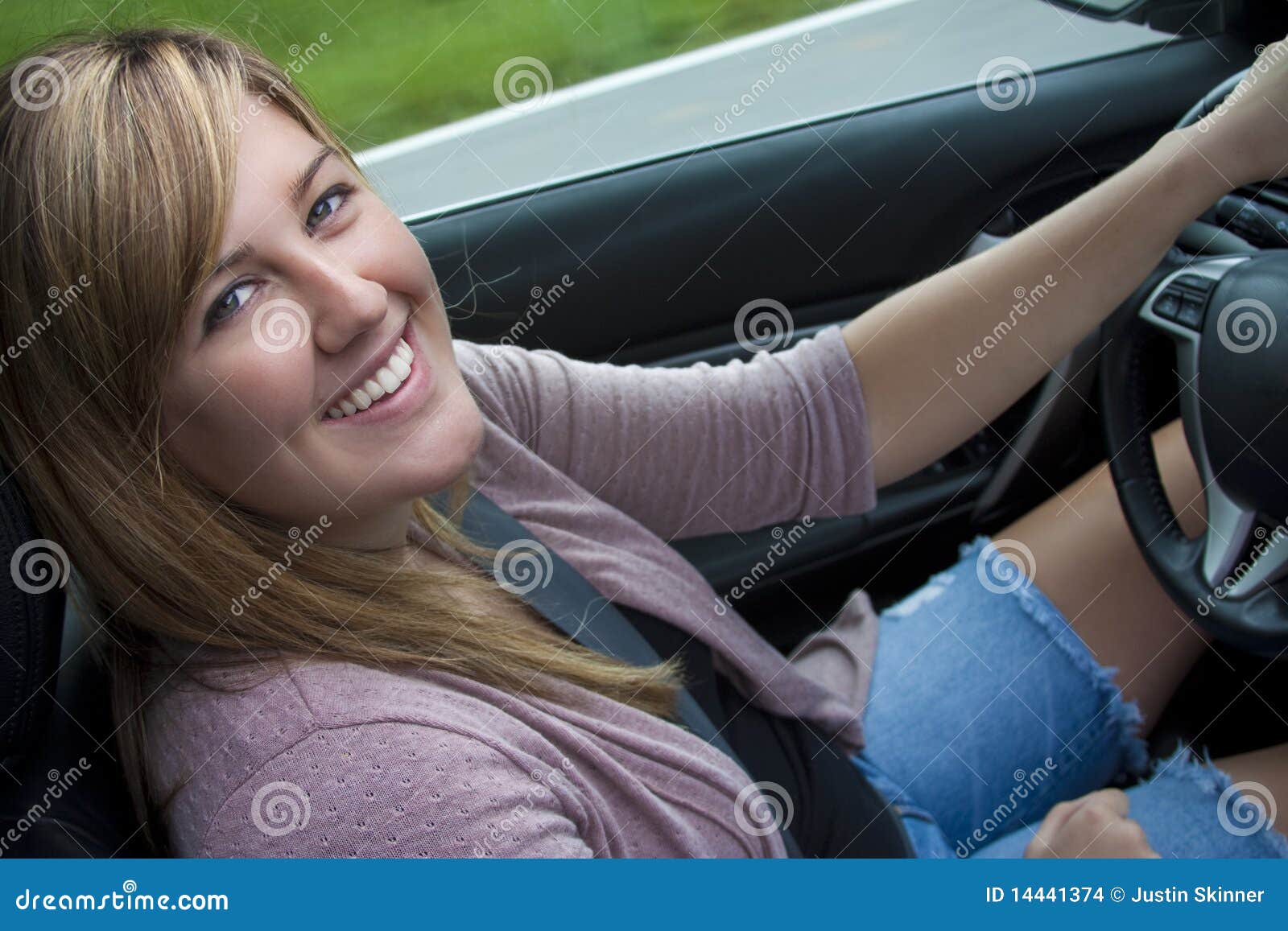 Driving Happy stock photo. Image of girl, student, learning - 14441374