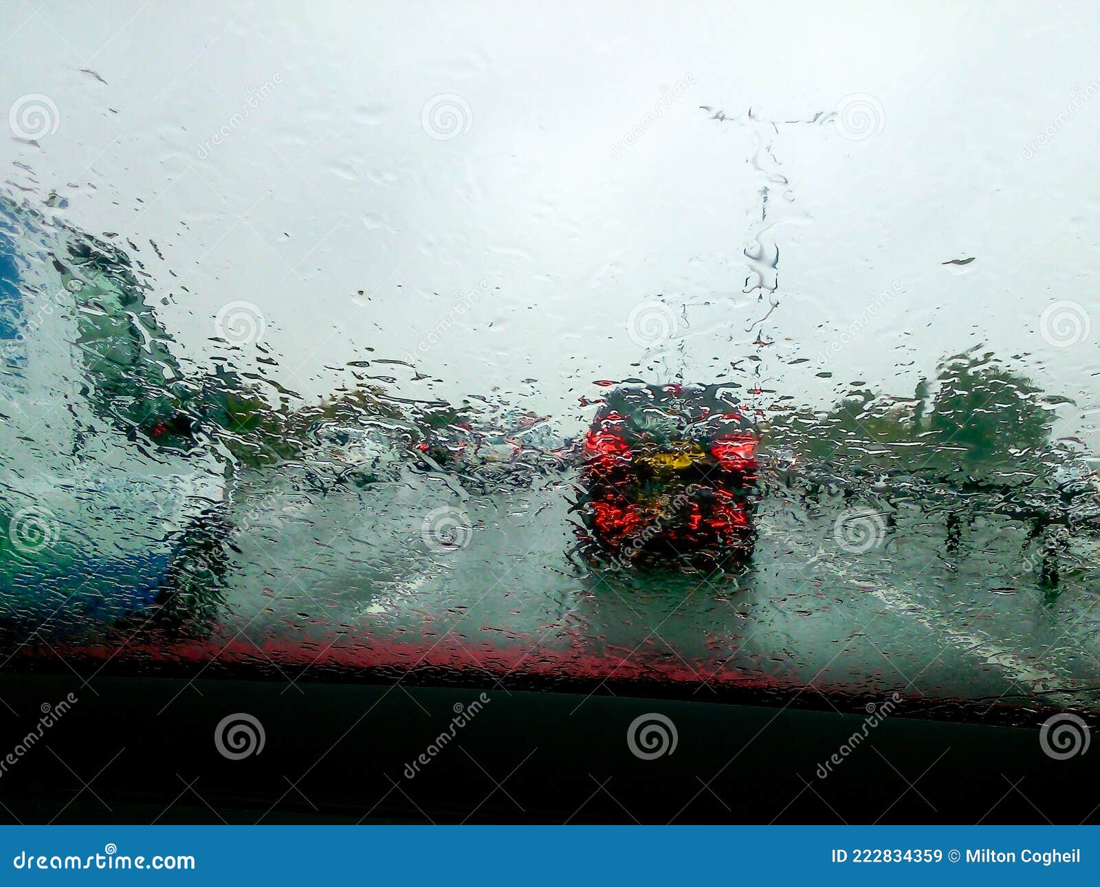 Driving In Heavy Rain Especially Around Vehicles. Royalty-Free Stock ...