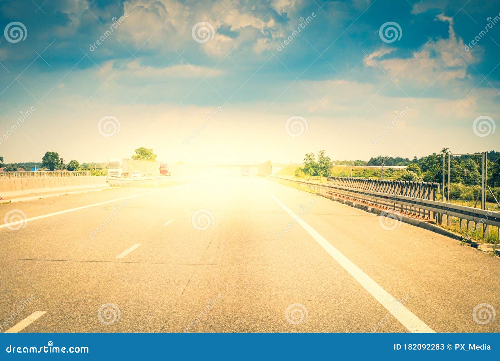 Driving on a Highway/ Expressway Stock Image - Image of highway, road ...