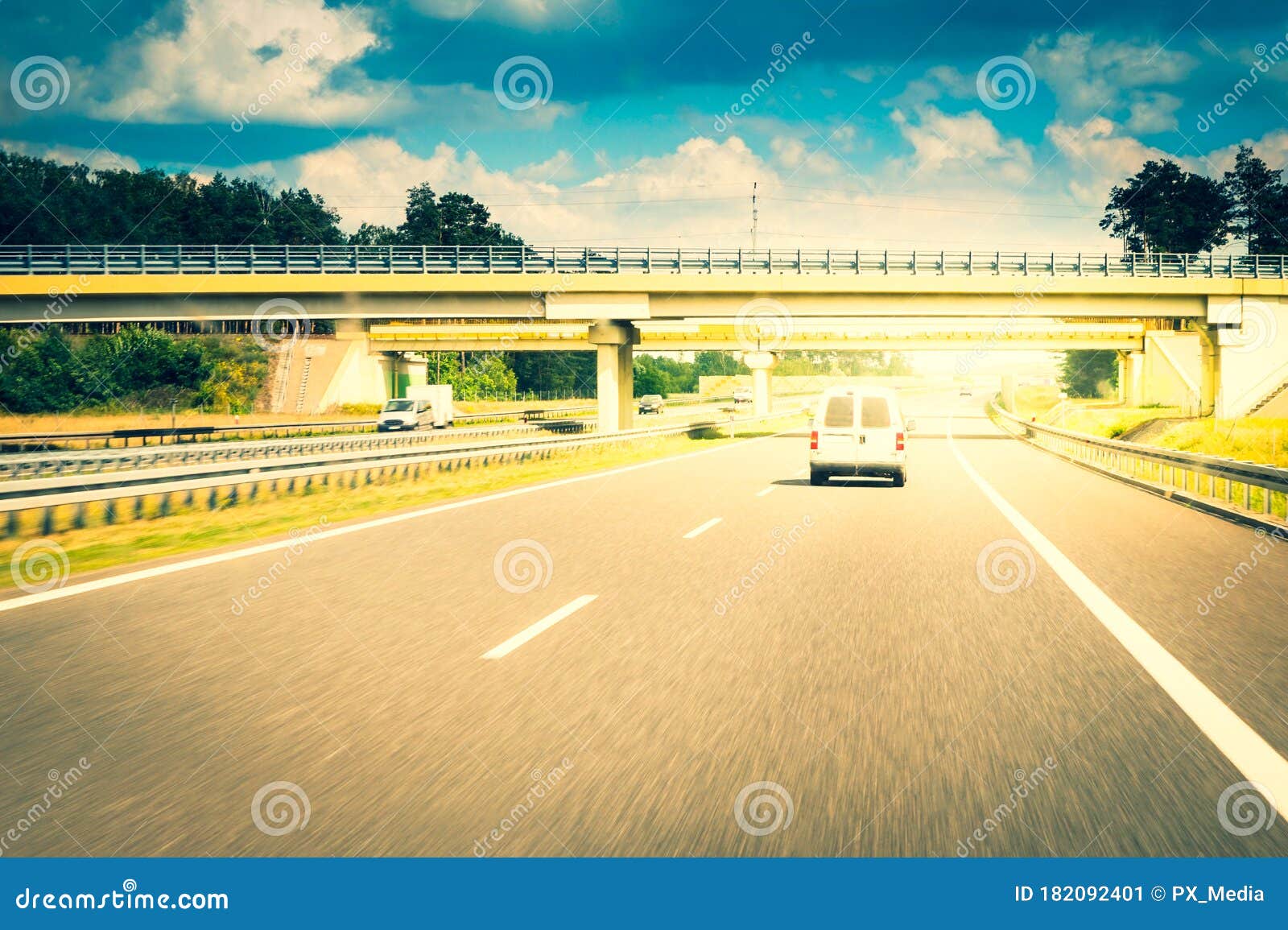 Driving on a Highway/ Expressway, Bridge, Car Stock Image - Image of ...