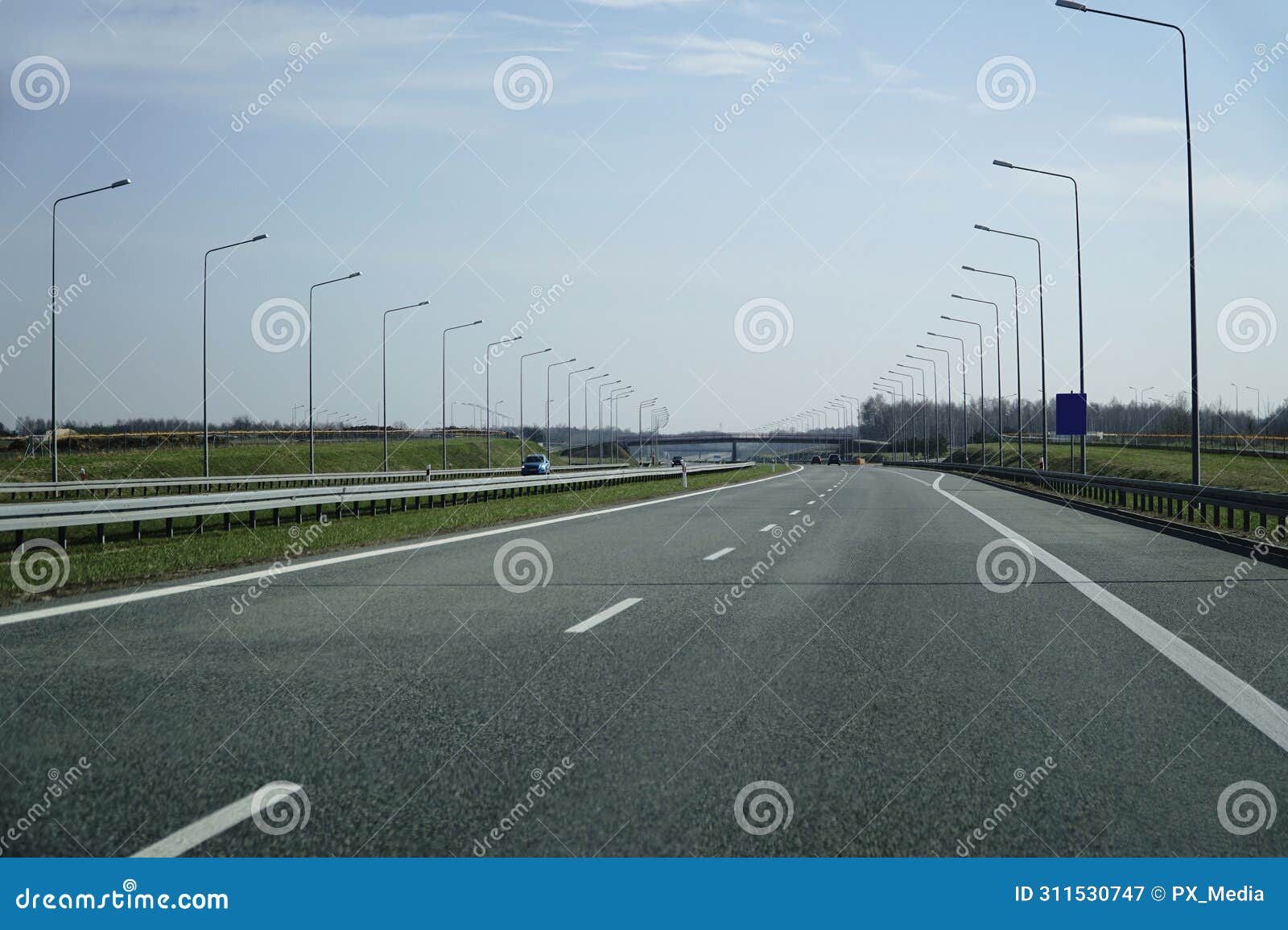 Driving on a Highway - Driver S Perspective Stock Image - Image of ...