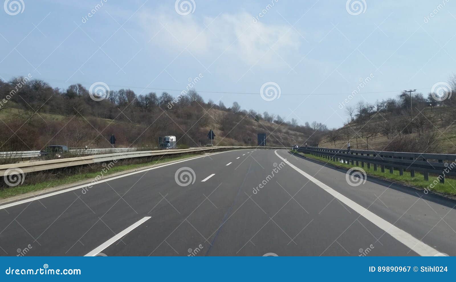 Driving on highway stock image. Image of highway, roadside - 89890967