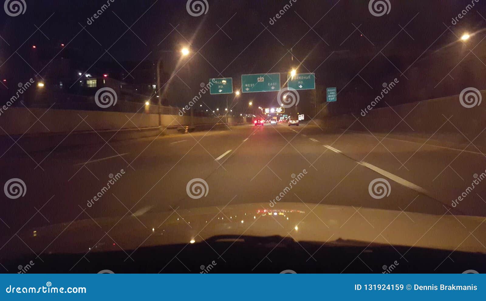 Driving on Highway at Night. Driver Point of View POV Stock Video ...