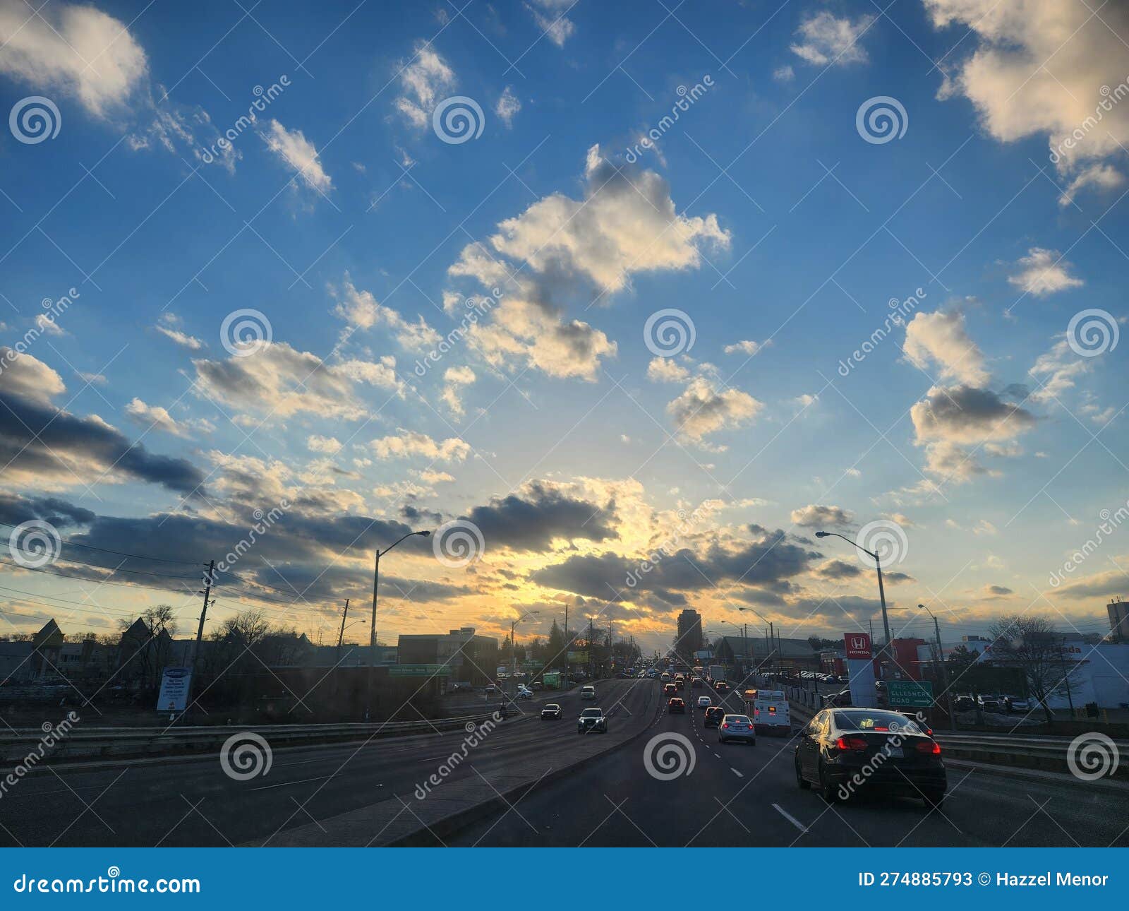 Driving on the Highway in Toronto Stock Image - Image of high ...