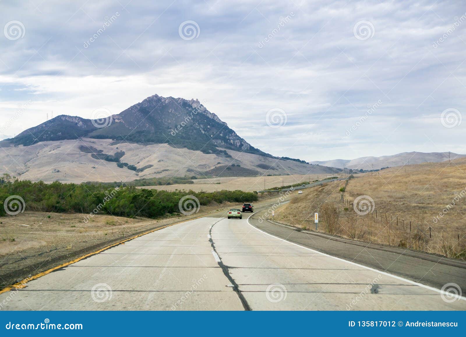 Driving On Highway 1 Towards Morro Bay San Luis Obispo County