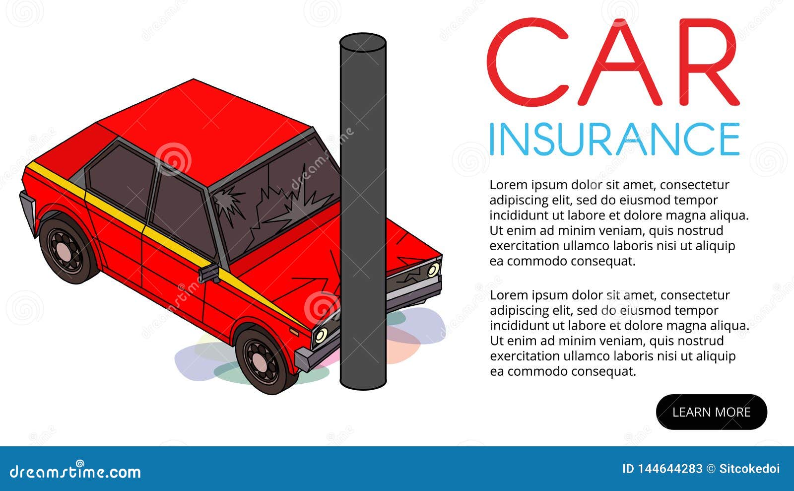 Driving hit pole stock vector. Illustration of idea - 144644283