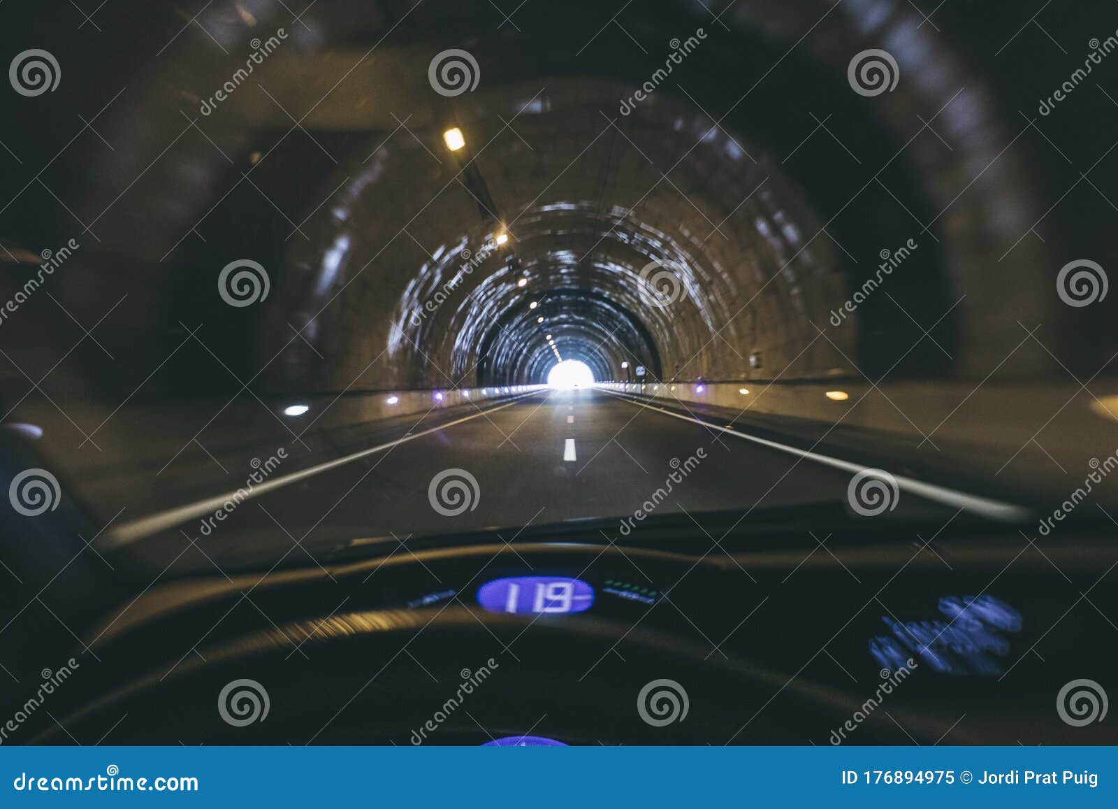 Driving Inside a Tunnel Form Driver`s Point of View Stock Image - Image ...