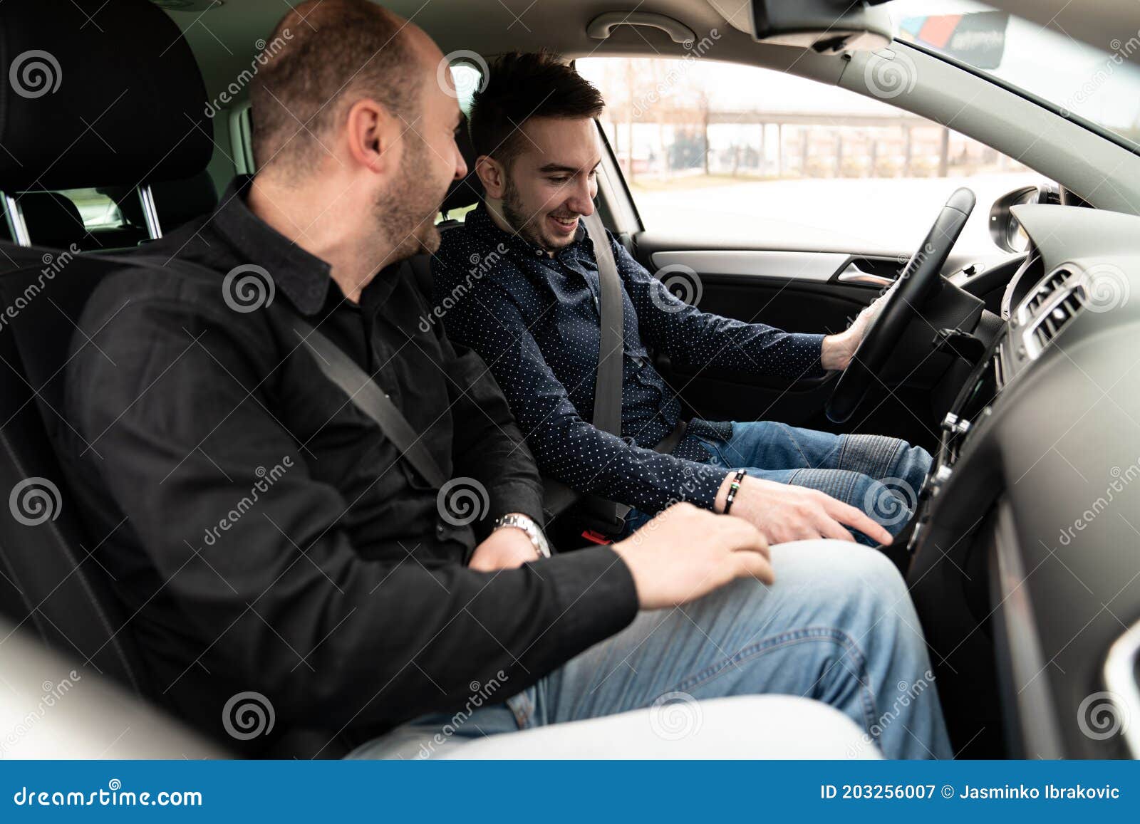 Handsome Driving Instructor Testing Learner Driver Stock Image - Image ...