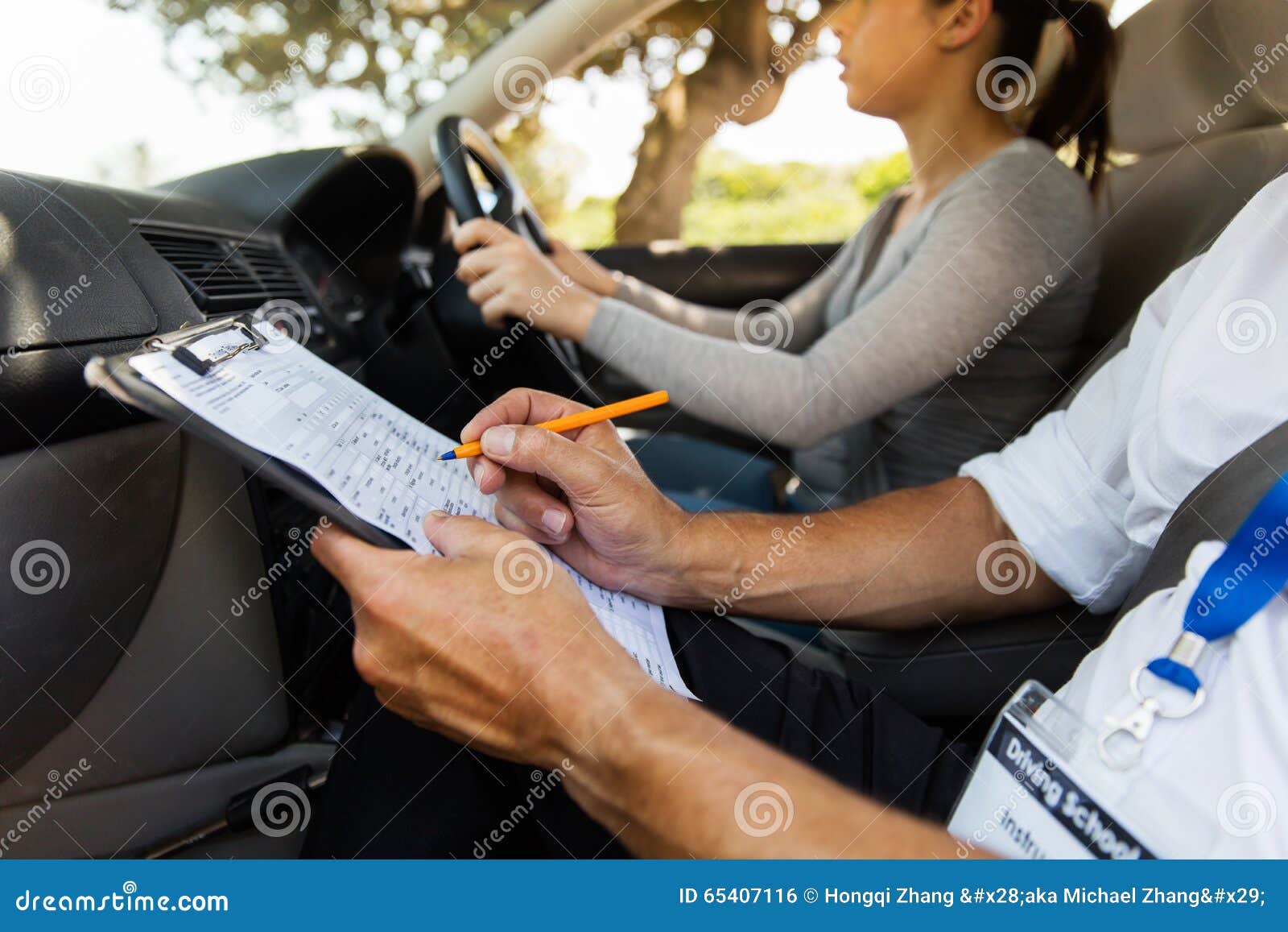 Driving Instructor Student Driver Stock Photo - Image of adult, road ...