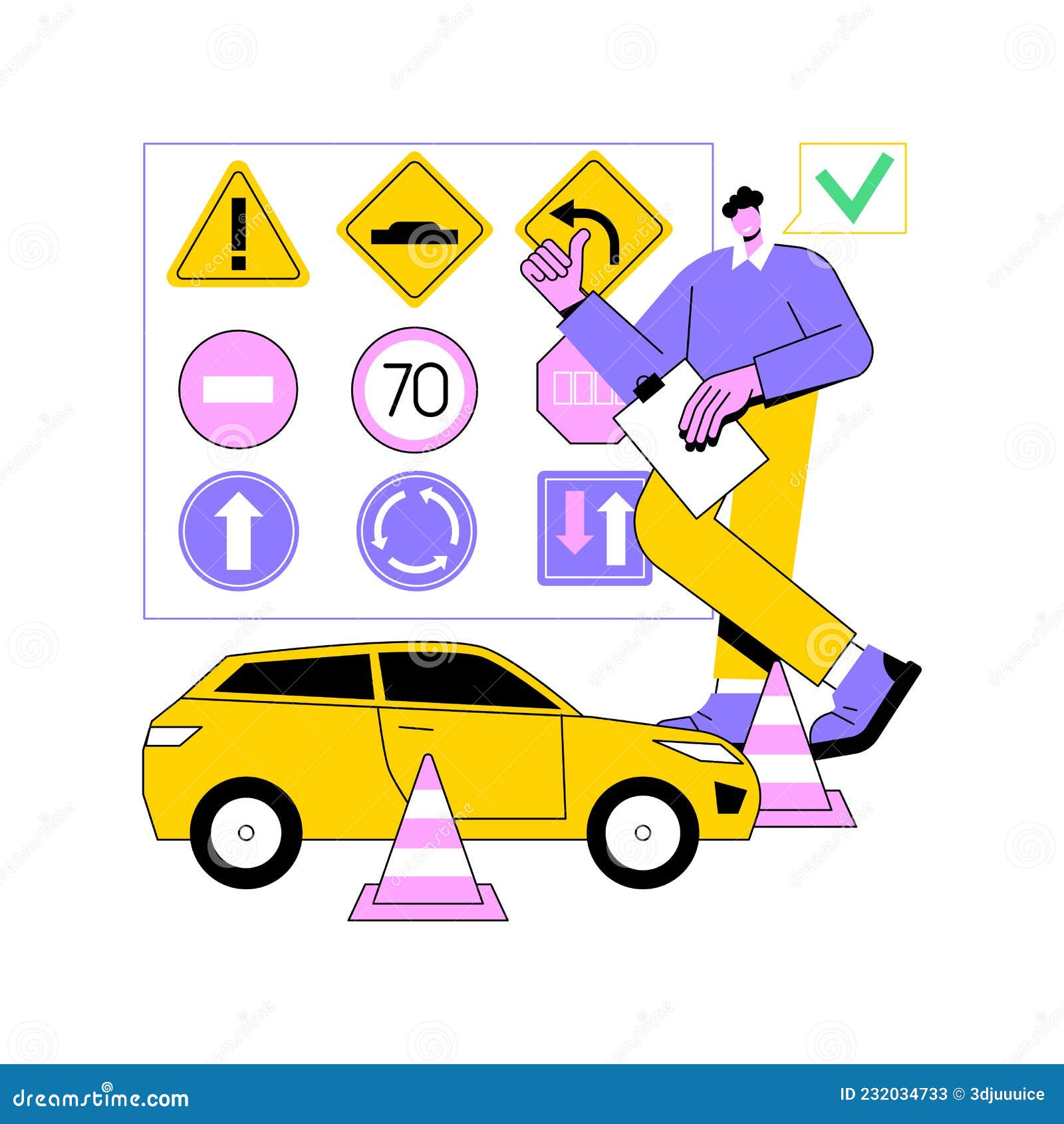 Driving Lessons Abstract Concept Vector Illustration. Stock Vector ...