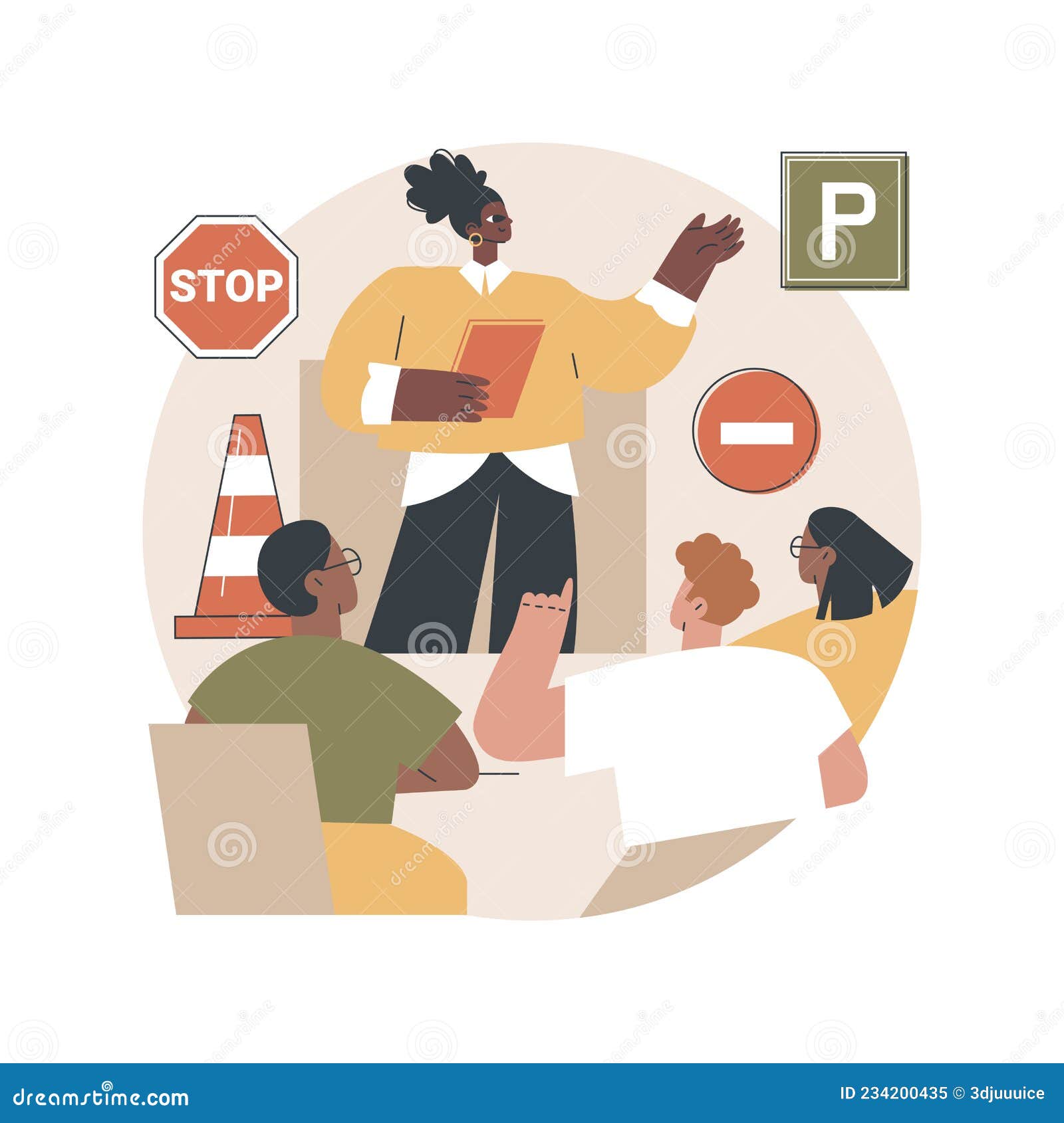 Driving Lessons Abstract Concept Vector Illustration. Stock Vector ...