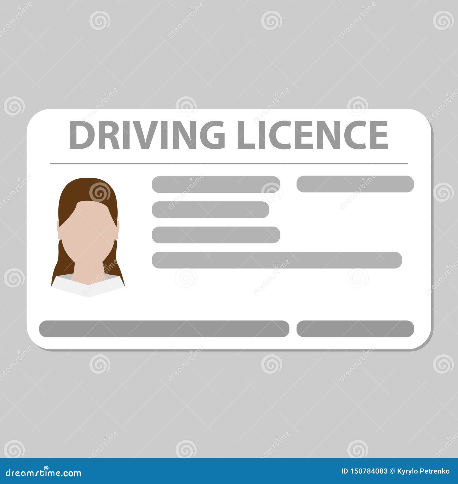 Driving Licence Plastic Card Plain Grey Background Stock Vector ...