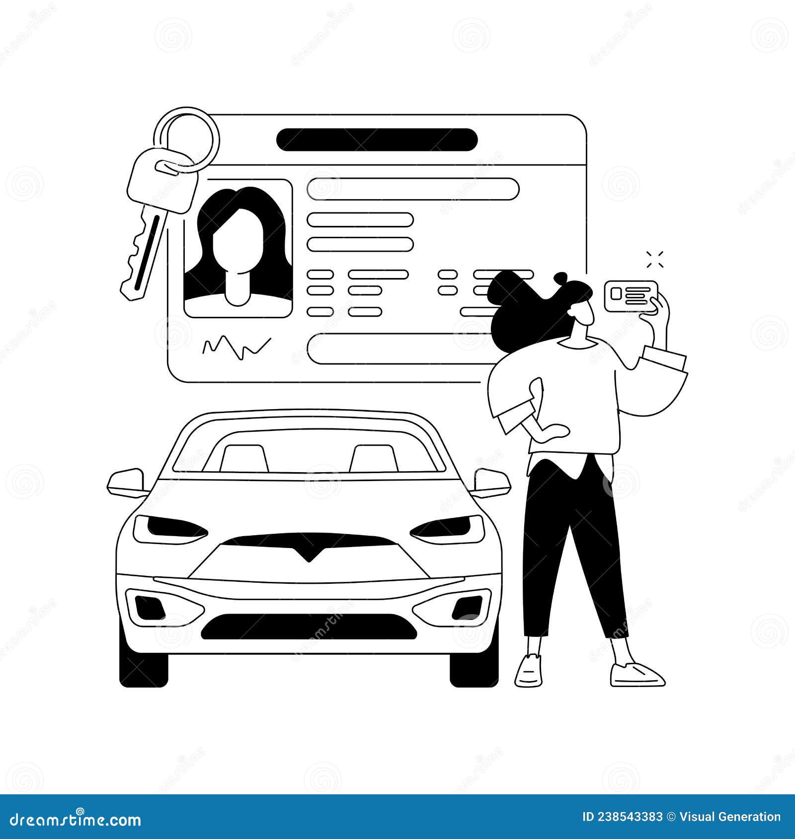 Driving License Abstract Concept Vector Illustration. Stock Vector ...