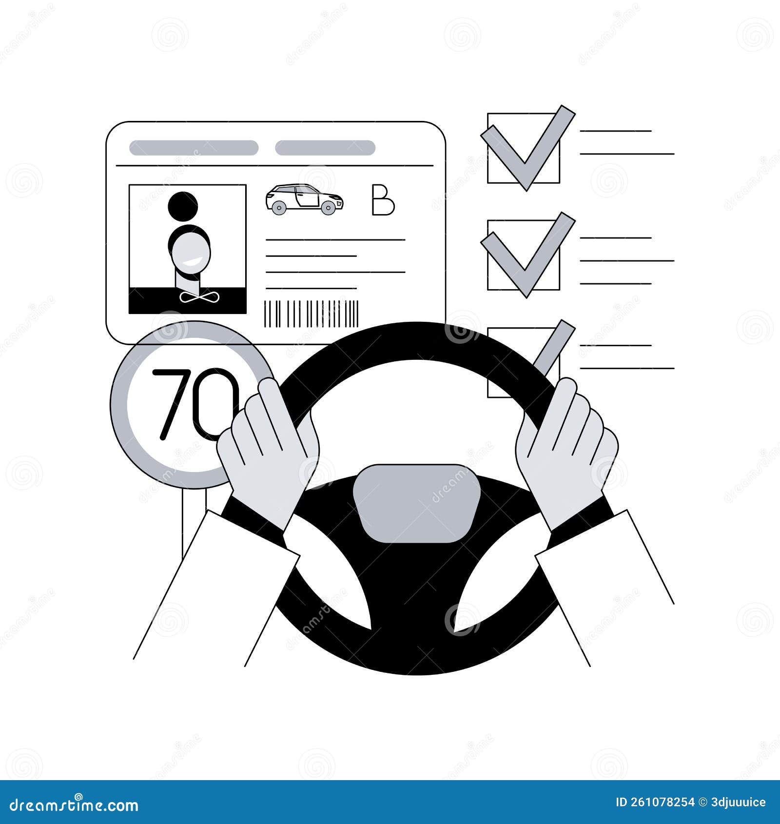 Driving License Abstract Concept Vector Illustration. Stock Vector ...