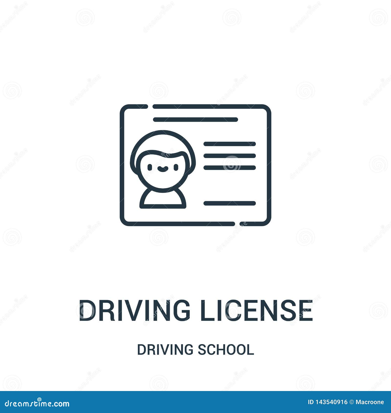 Driving License Icon Vector from Driving School Collection. Thin Line ...