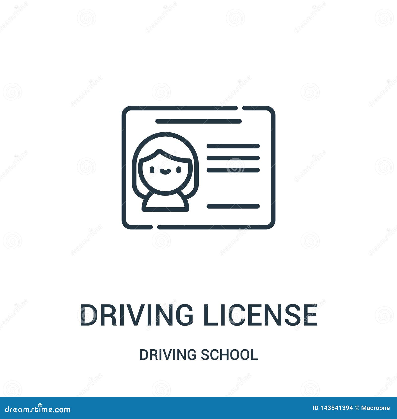 Driving License Icon Vector from Driving School Collection. Thin Line ...