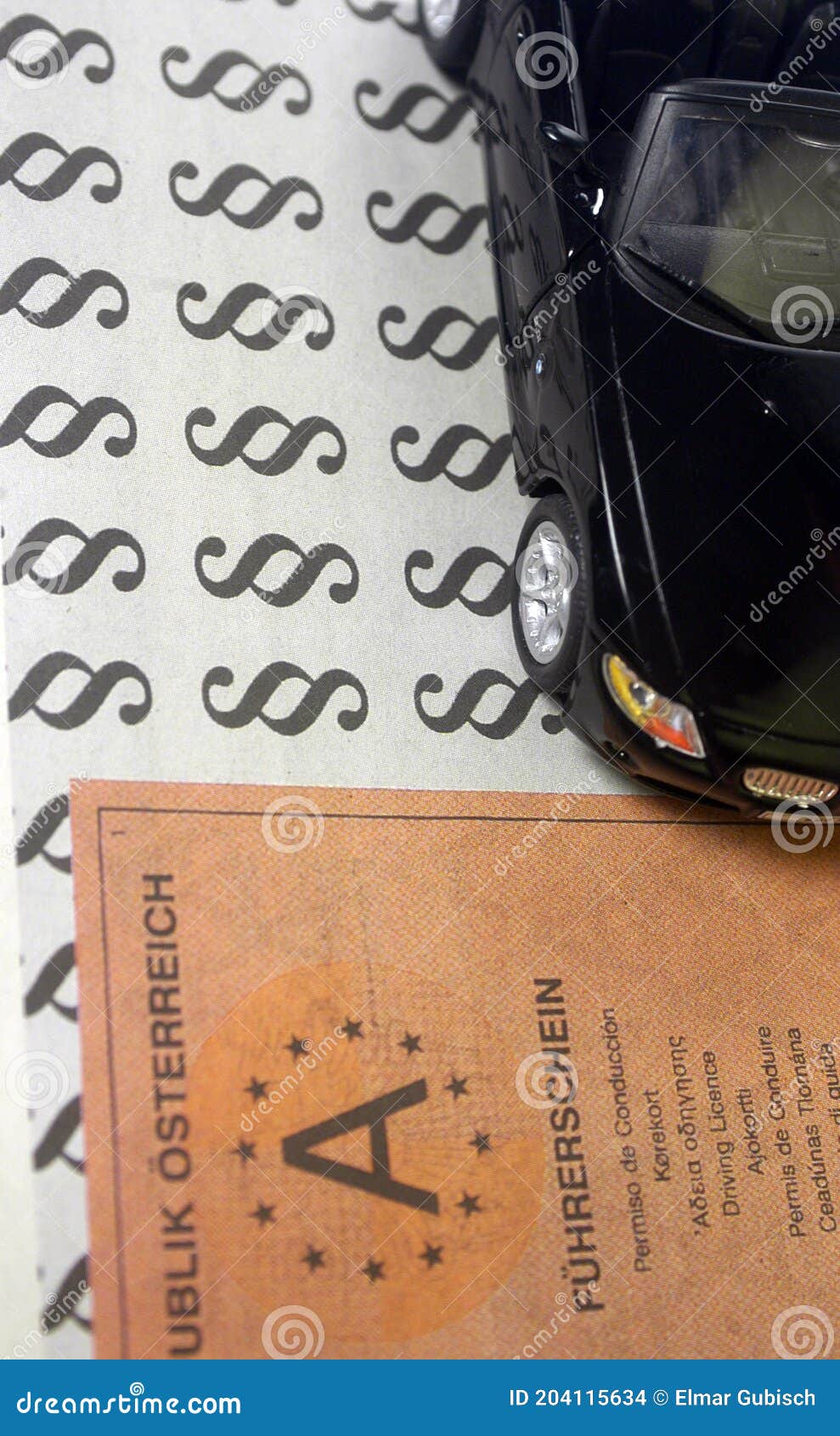 Driving License in Old Styled Paper Format Stock Photo - Image of roads ...
