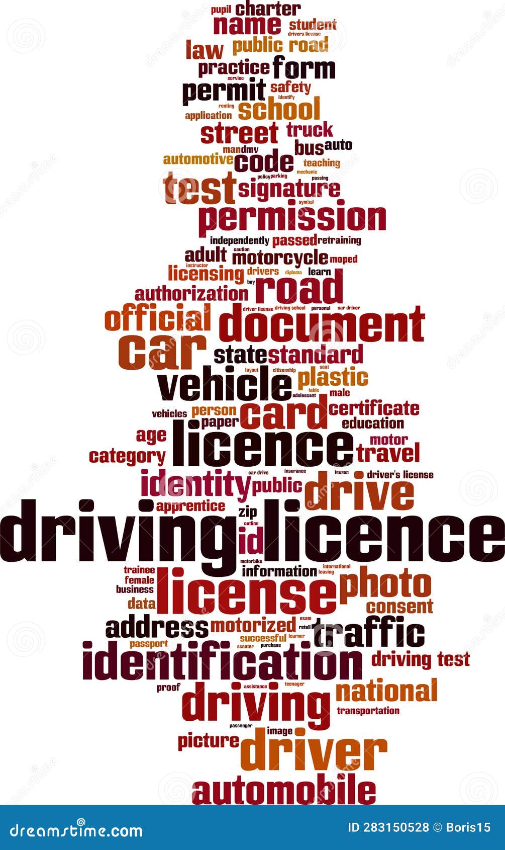 Driving license word cloud stock vector. Illustration of category ...