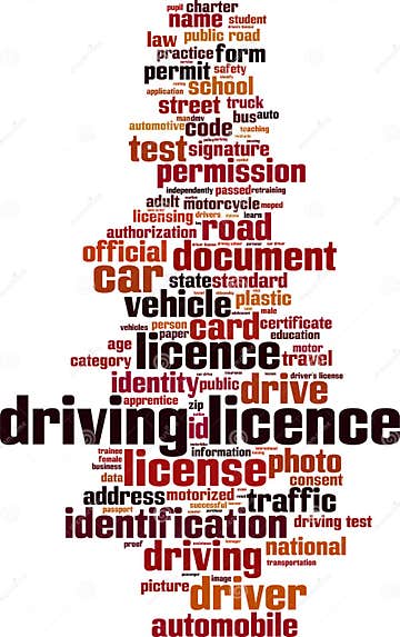 Driving license word cloud stock vector. Illustration of category ...