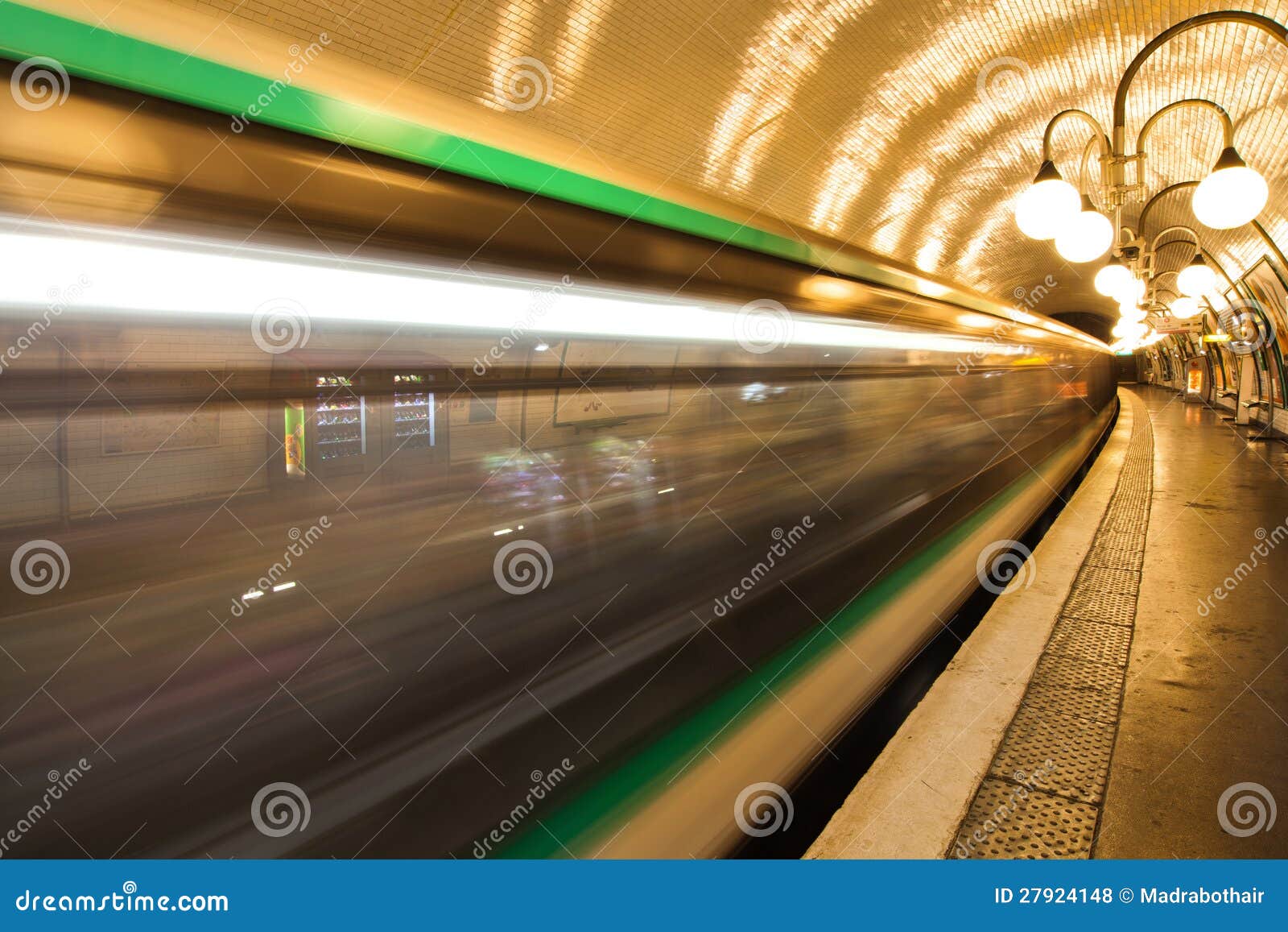 Driving Metro in Motion Blur Stock Photo - Image of france, underground ...