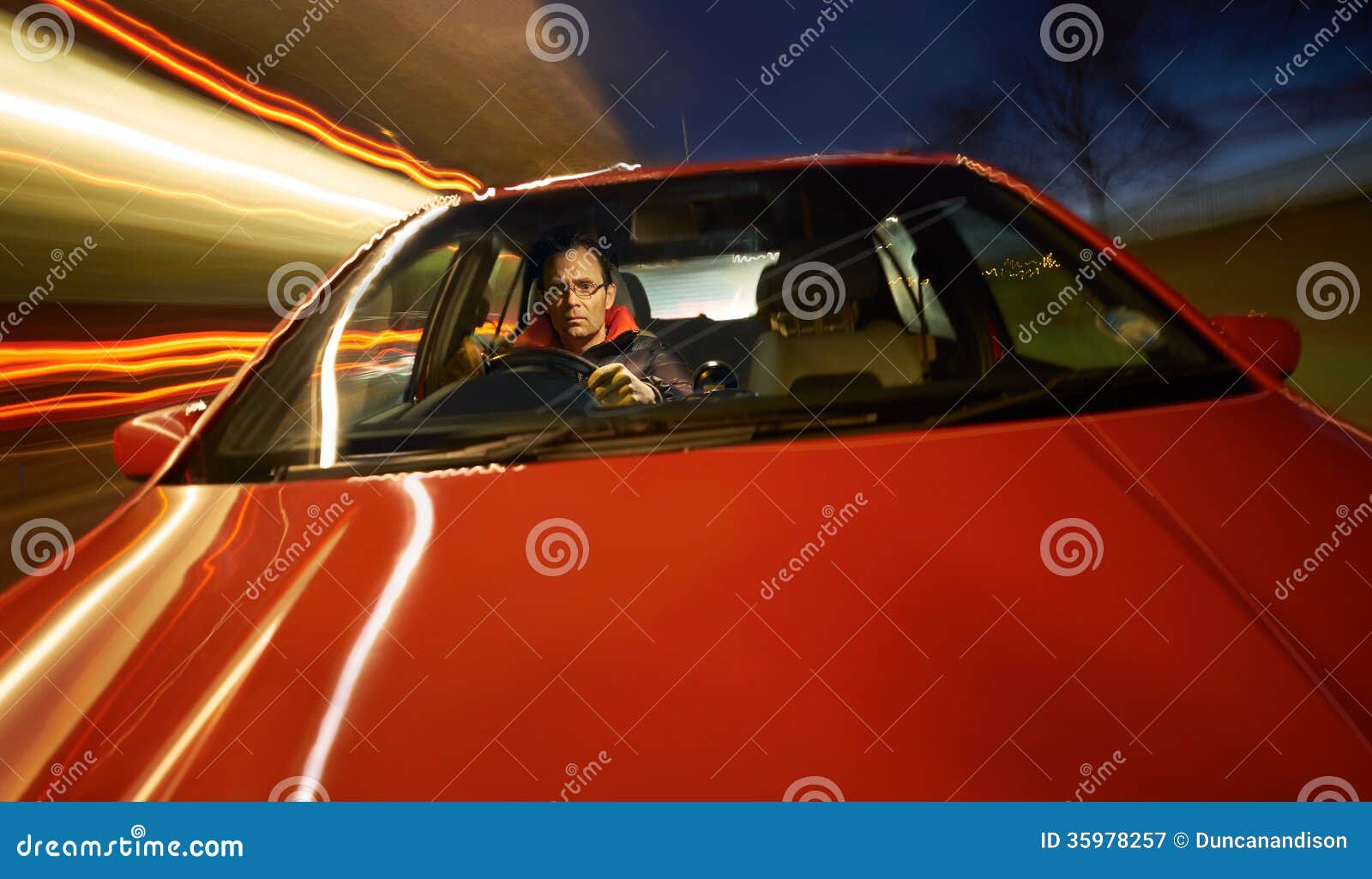Driving at Night stock image. Image of cars, glow, person - 35978257