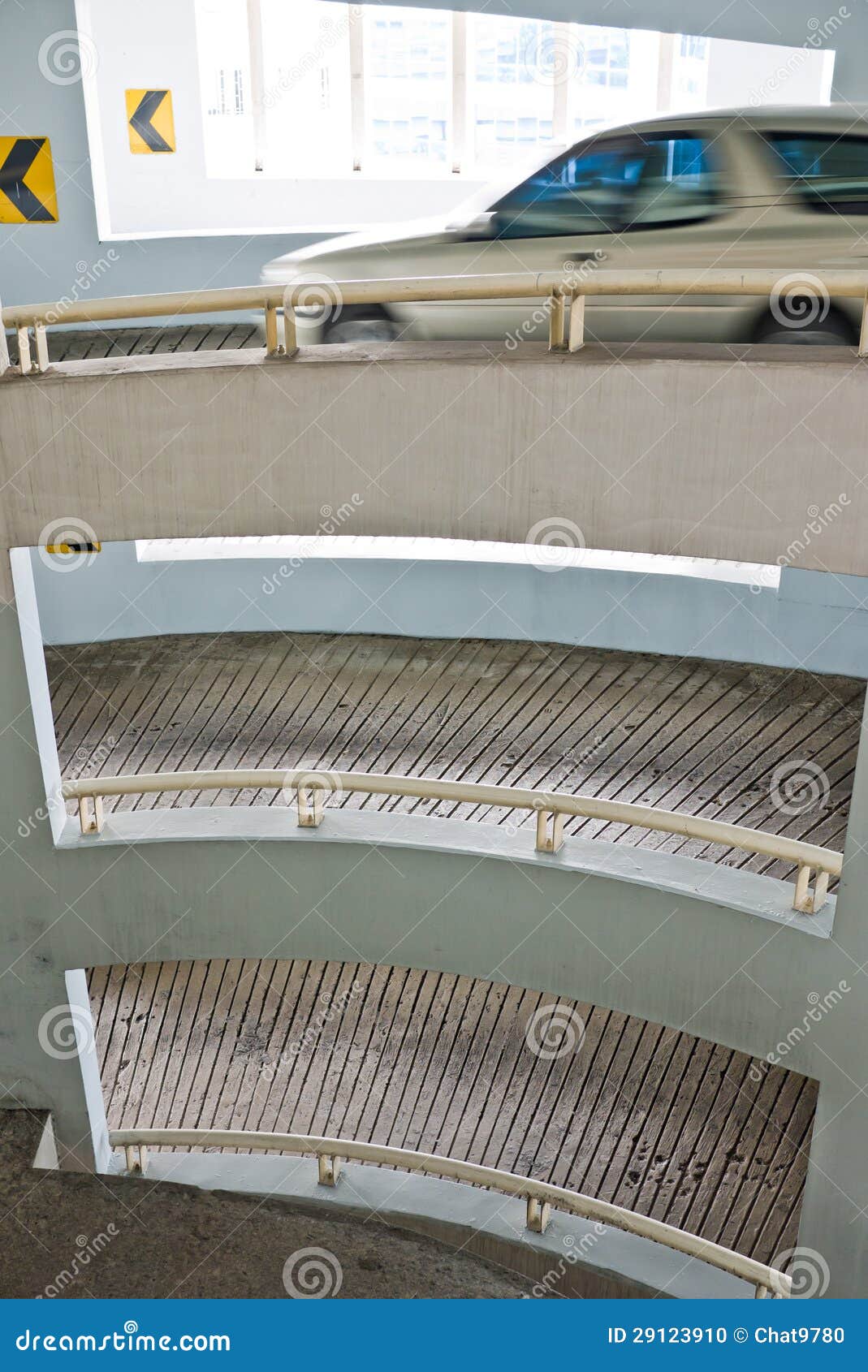 Driving Out of Car Park Building Stock Photo - Image of round, building ...