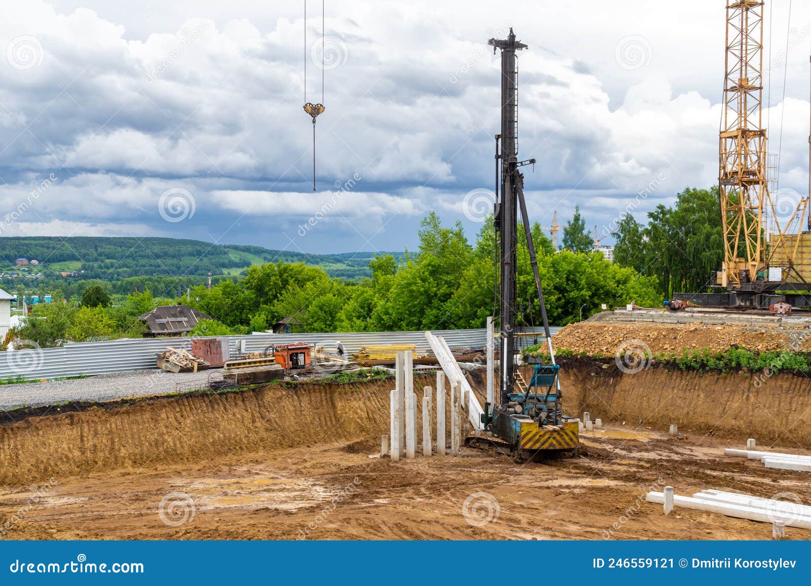 Driving a Pile and Forming a Pile Cluster during the Construction of a ...