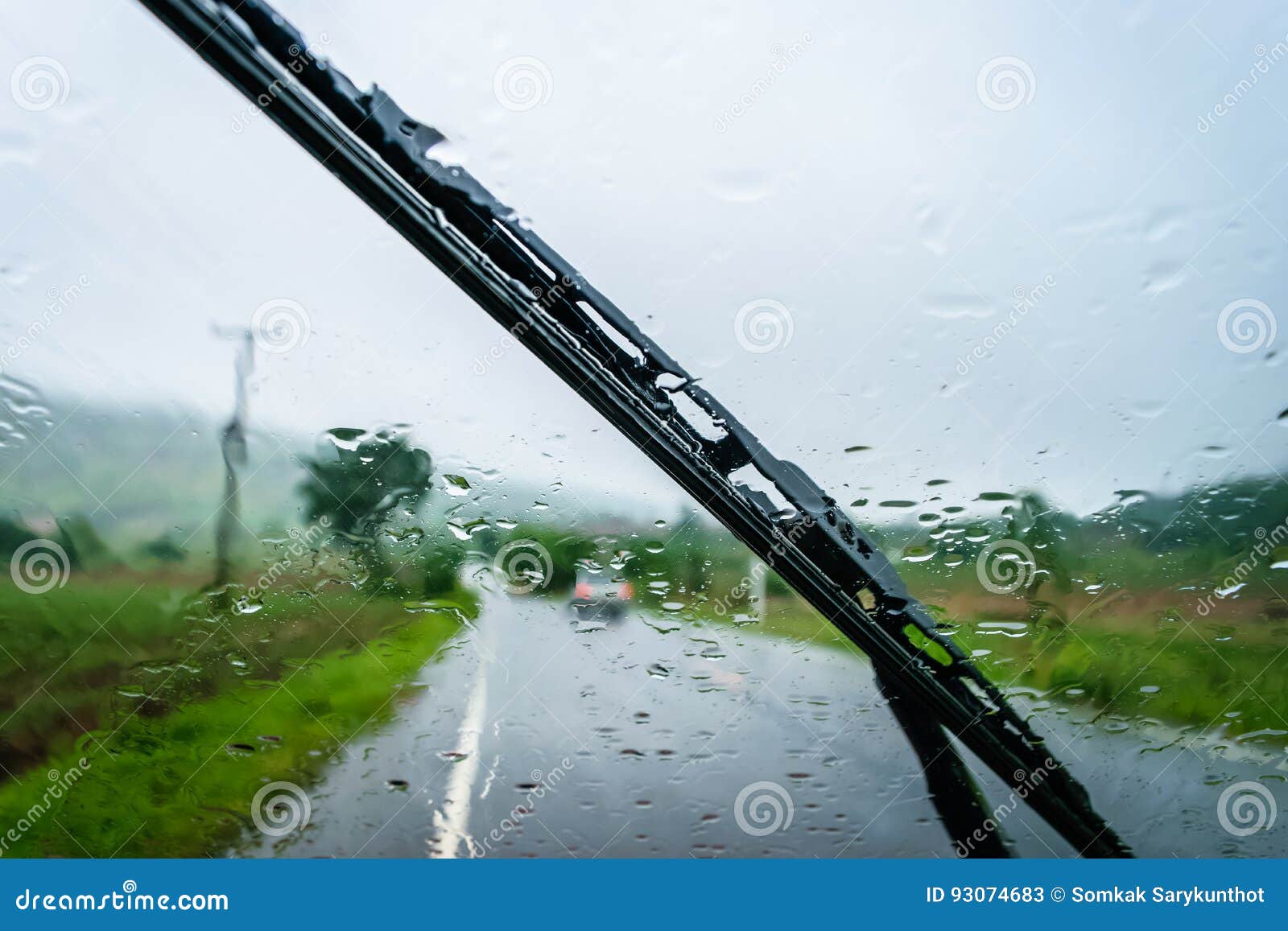 Driving through the rain stock image. Image of steering - 93074683
