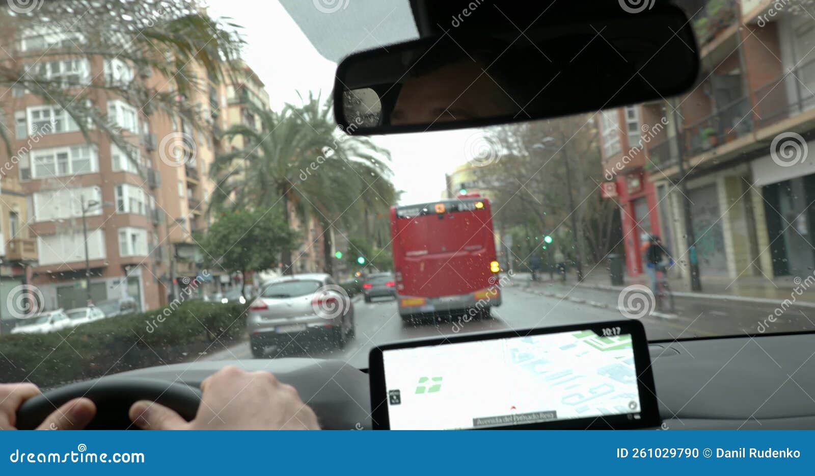 Driving in Rainy City Using Gps Navigation Device Stock Footage - Video ...