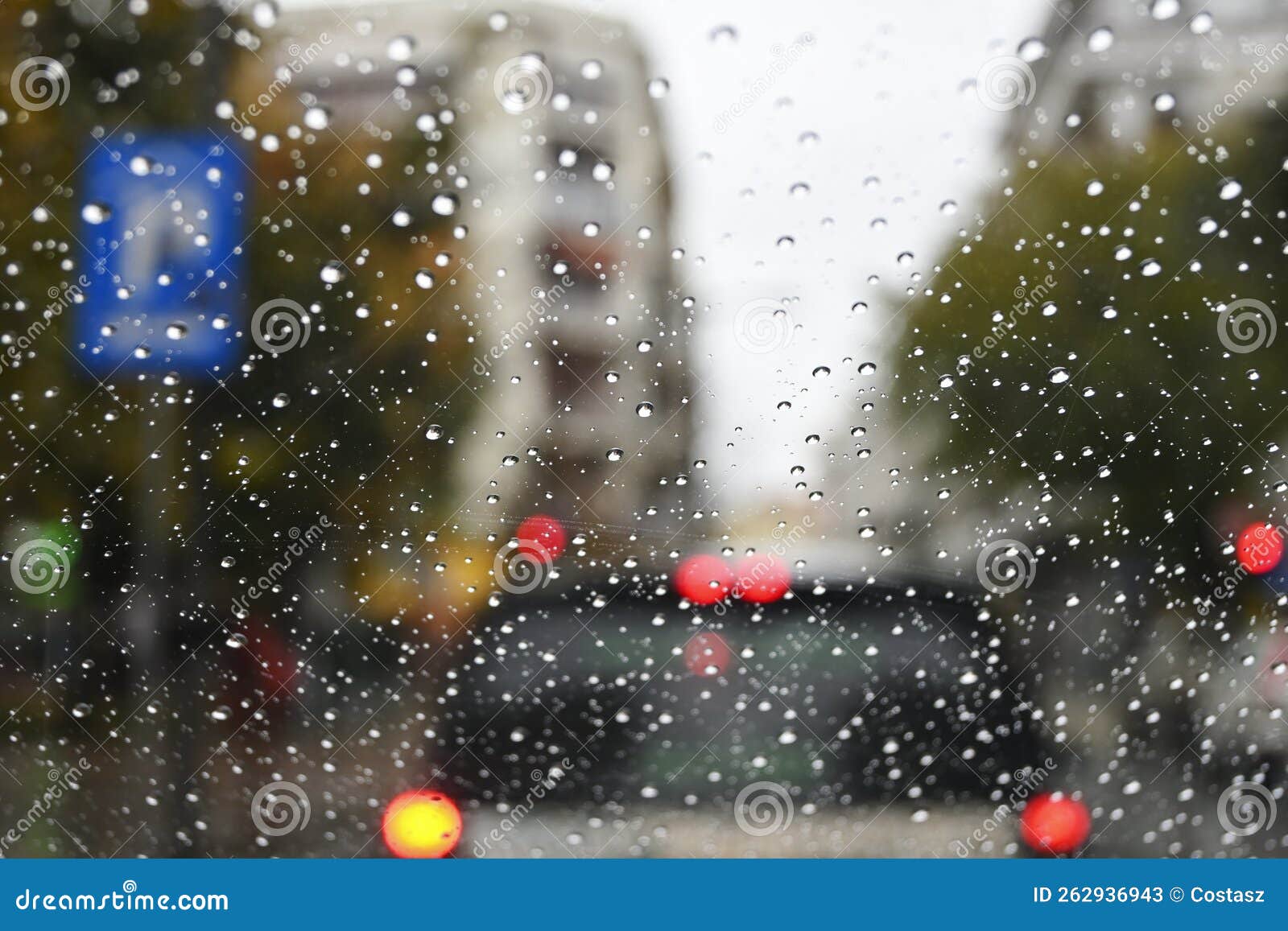 Driving on a rainy day stock image. Image of driving - 262936943