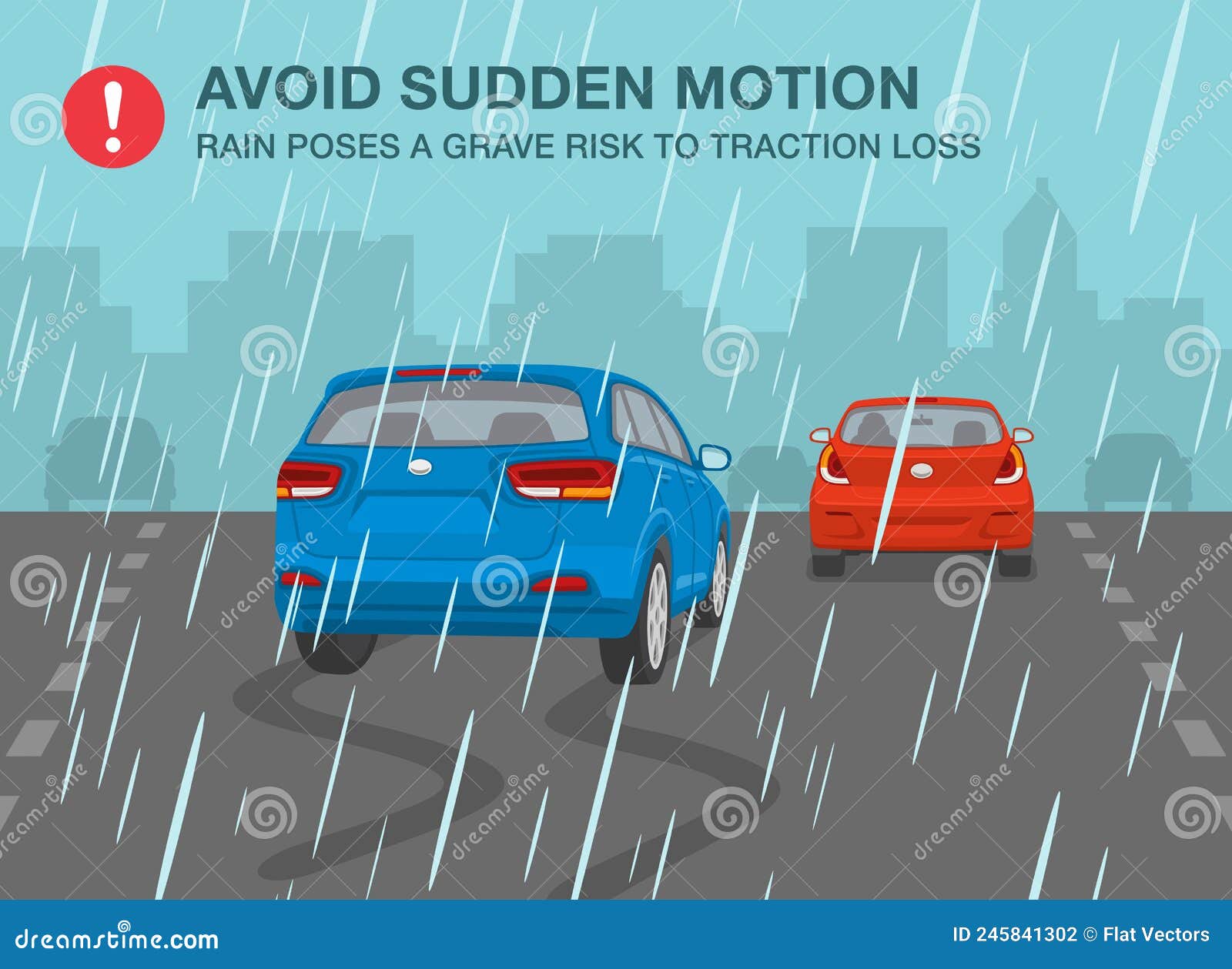 Driving on a Rainy and Slippery Road. Avoid Sudden Motion, Rain Poses a ... Driving on a Rainy and Slippery Road. Avoid Sudden Motion, Rain Poses a ...