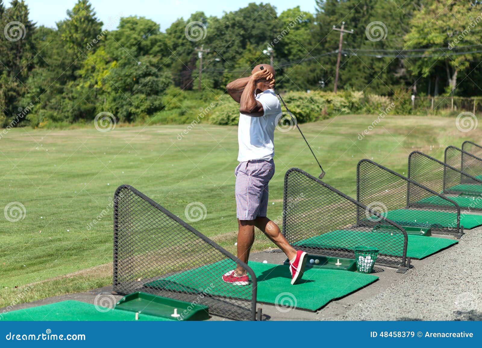 Driving Range Swing Practice Stock Image - Image of action ...