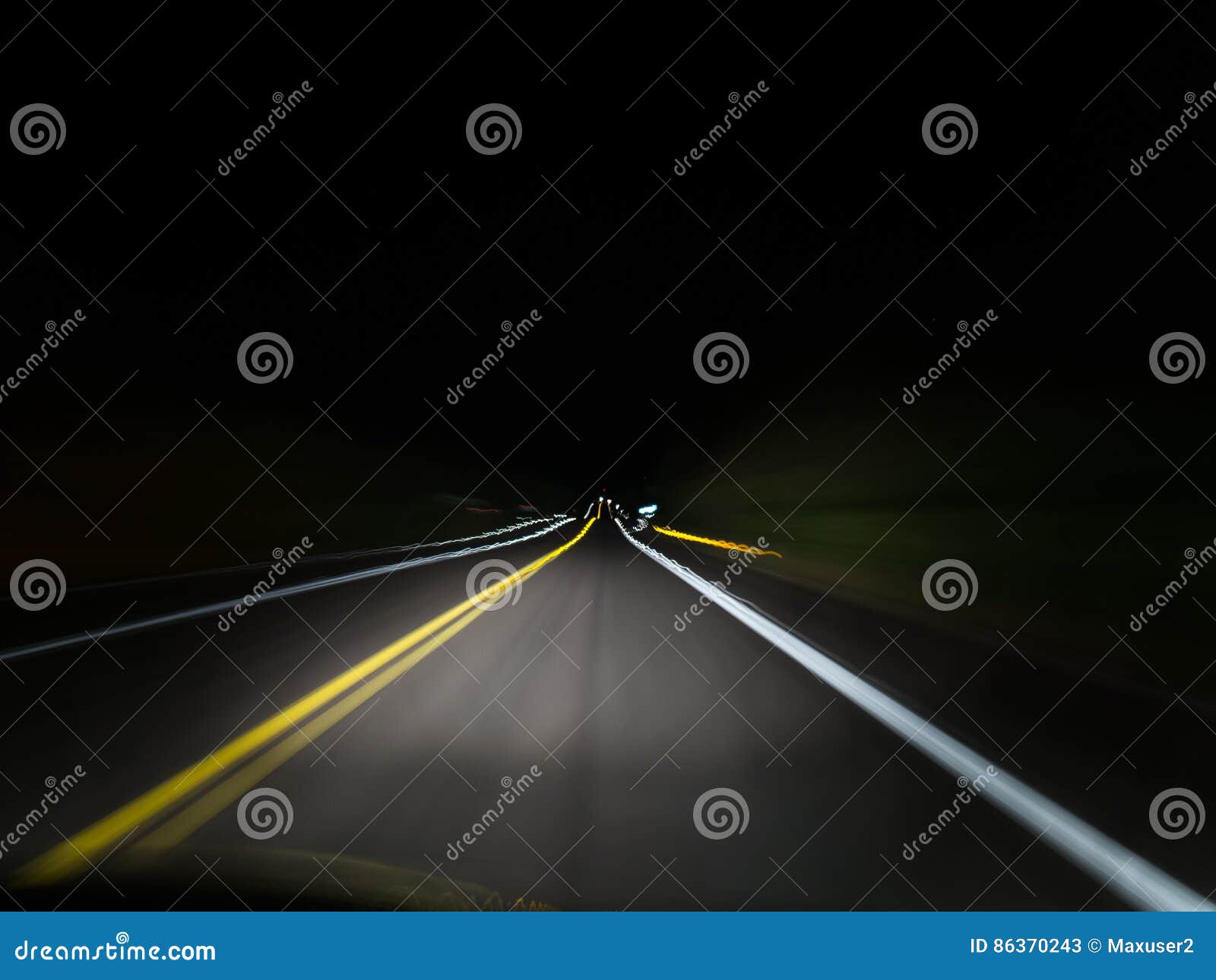 Driving the Road at Night Long Exposure Shot Stock Image - Image of ...